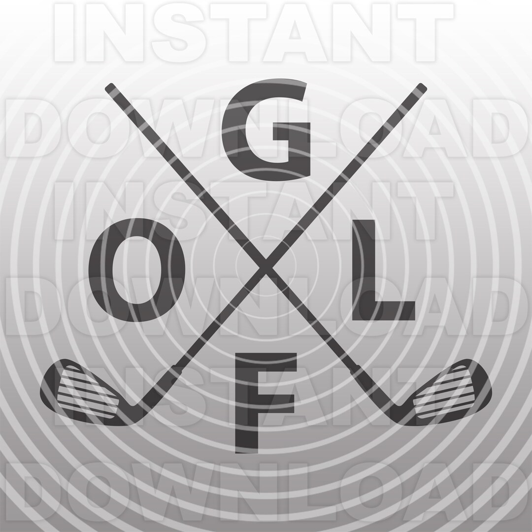 GOLF Sign With Crossed Golf Clubs SVG File,golf SVG Design -vector ...