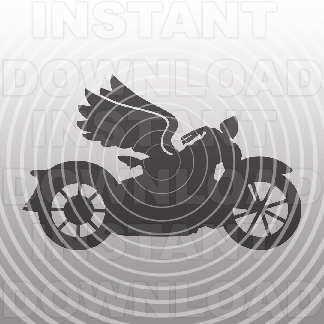 In Loving Memory Memorial Vintage Motorcycle With Wings SVG File ...