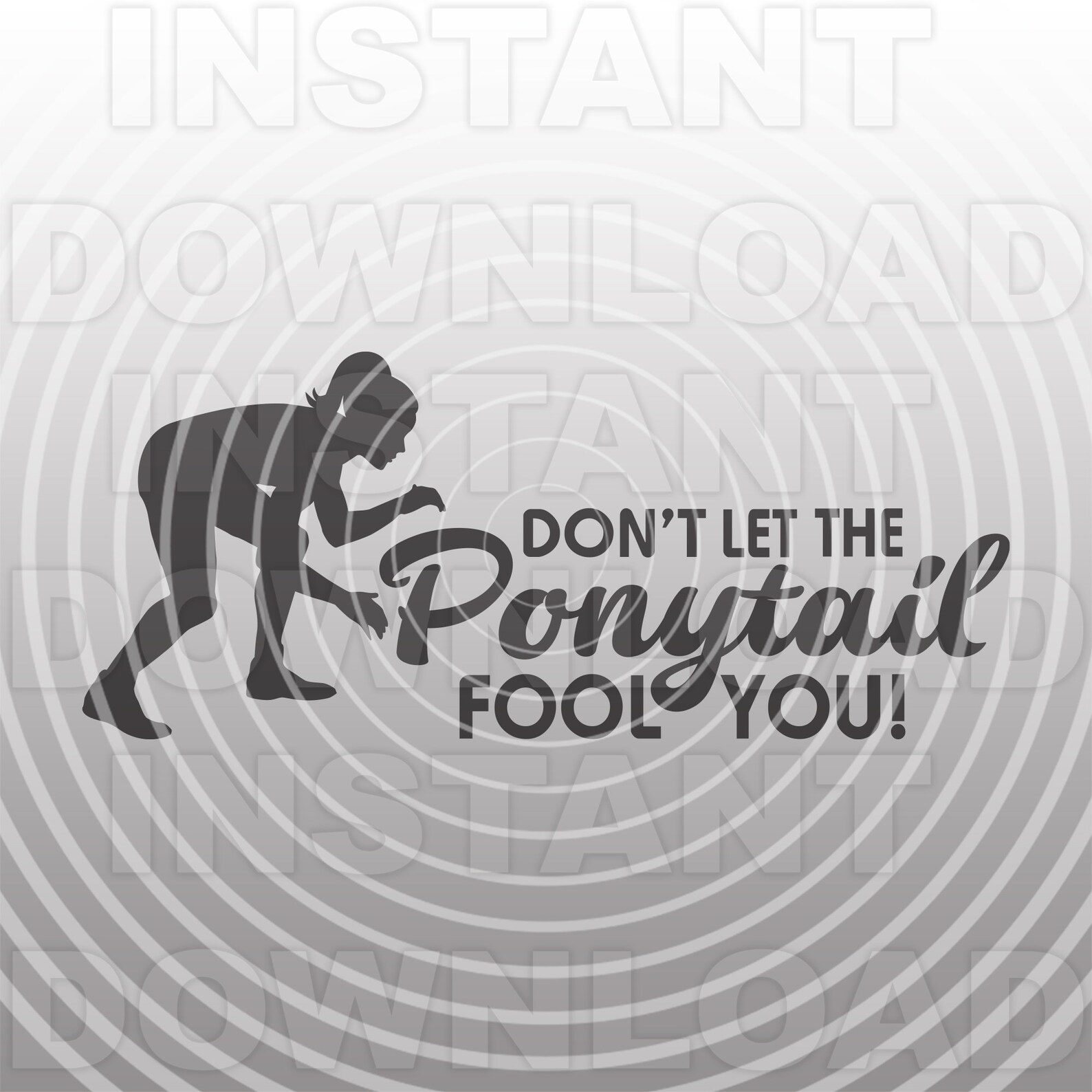 Don't Let the Ponytail Fool You Female Wrestling SVG File,girl Wrestler ...