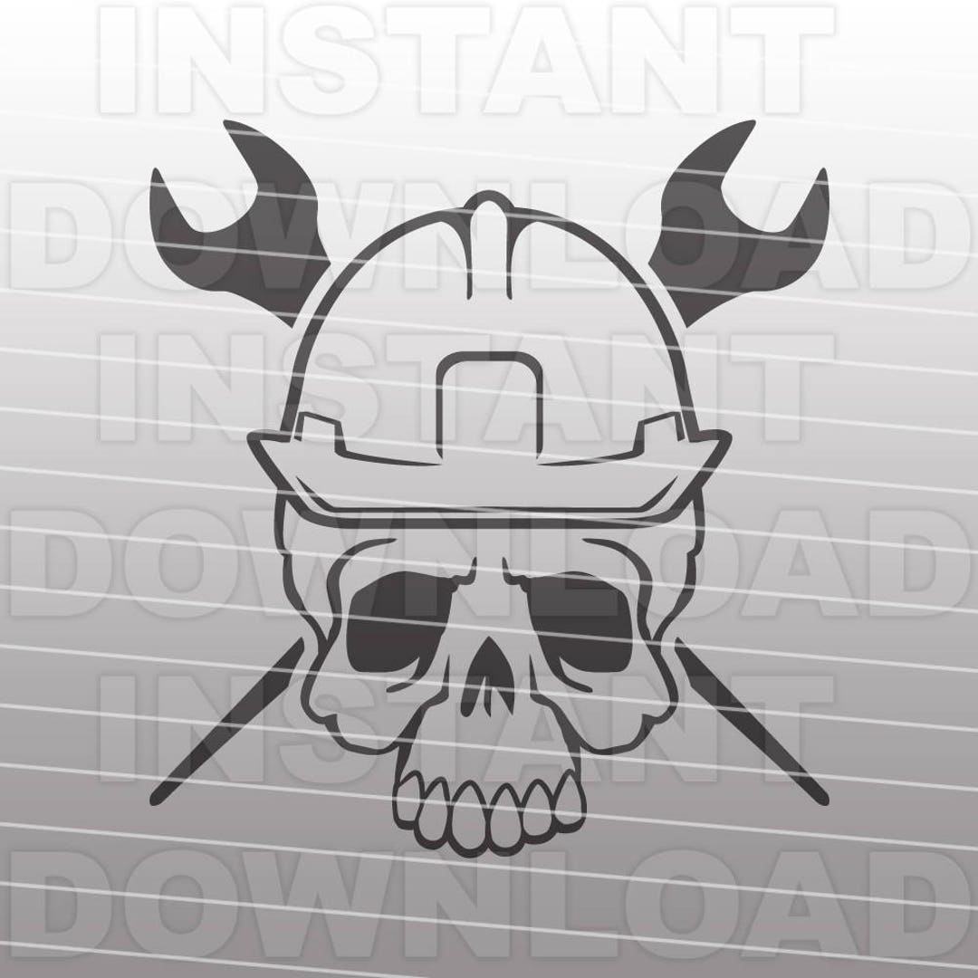 Union Ironworker Skull SVG File - Union Riggers SVG File - Commercial ...