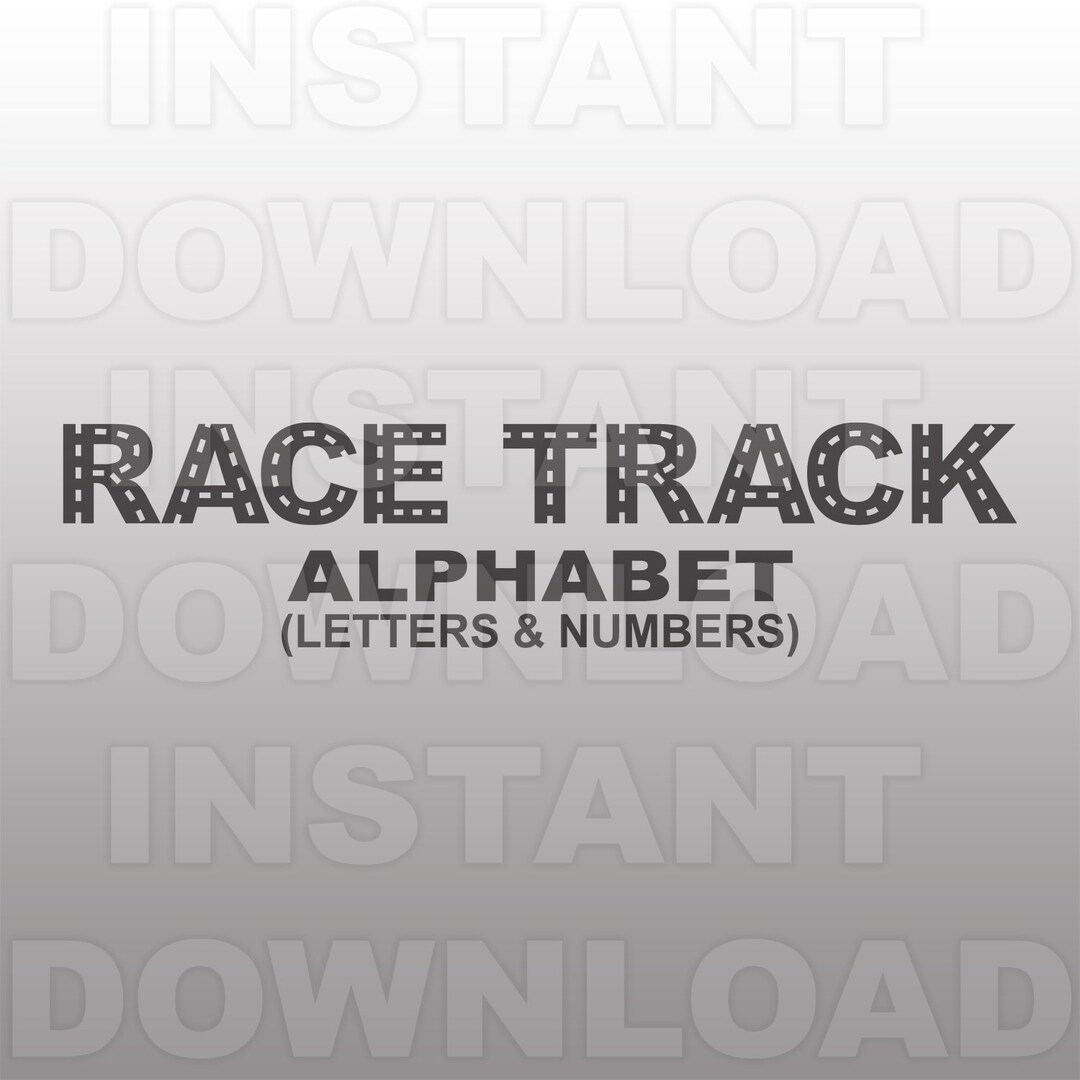 Race Car Track Monogram Letters SVG File,racing Letters SVG -vector Art ...