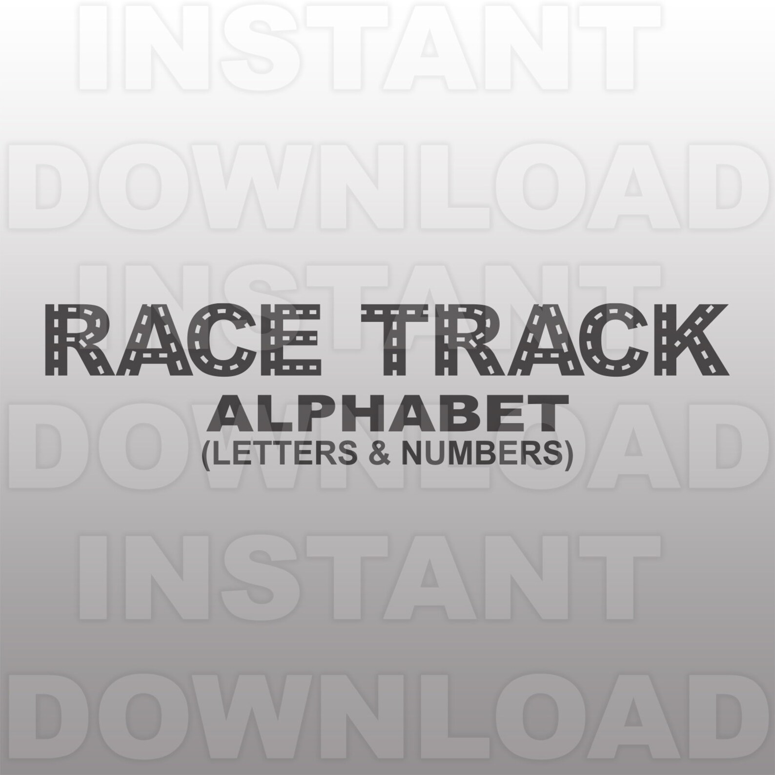 Race Car Track Monogram Letters SVG FileRacing Letters SVG | Etsy
