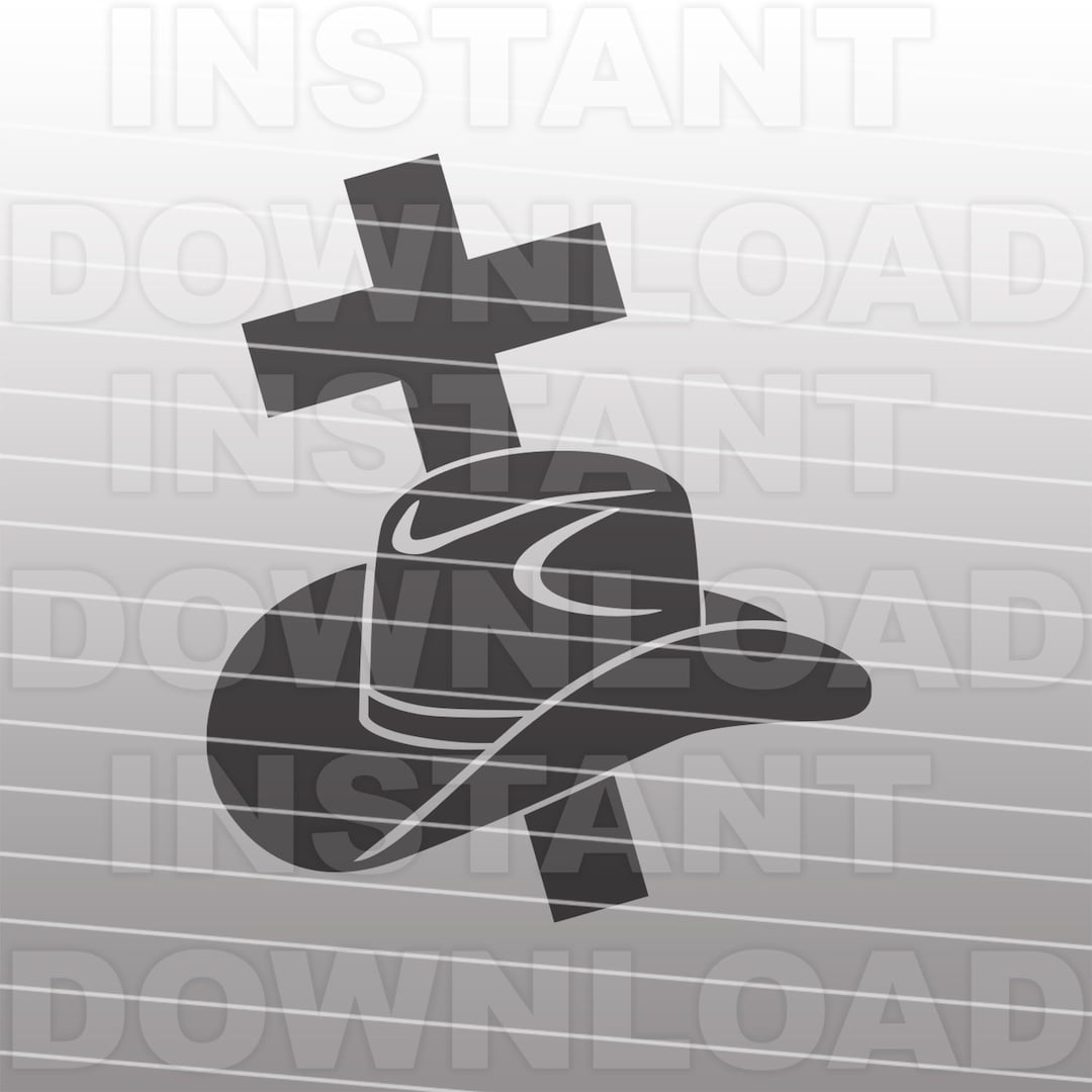 Cowboy Hat Christian Cross SVG File,country Western SVG -vector Art ...