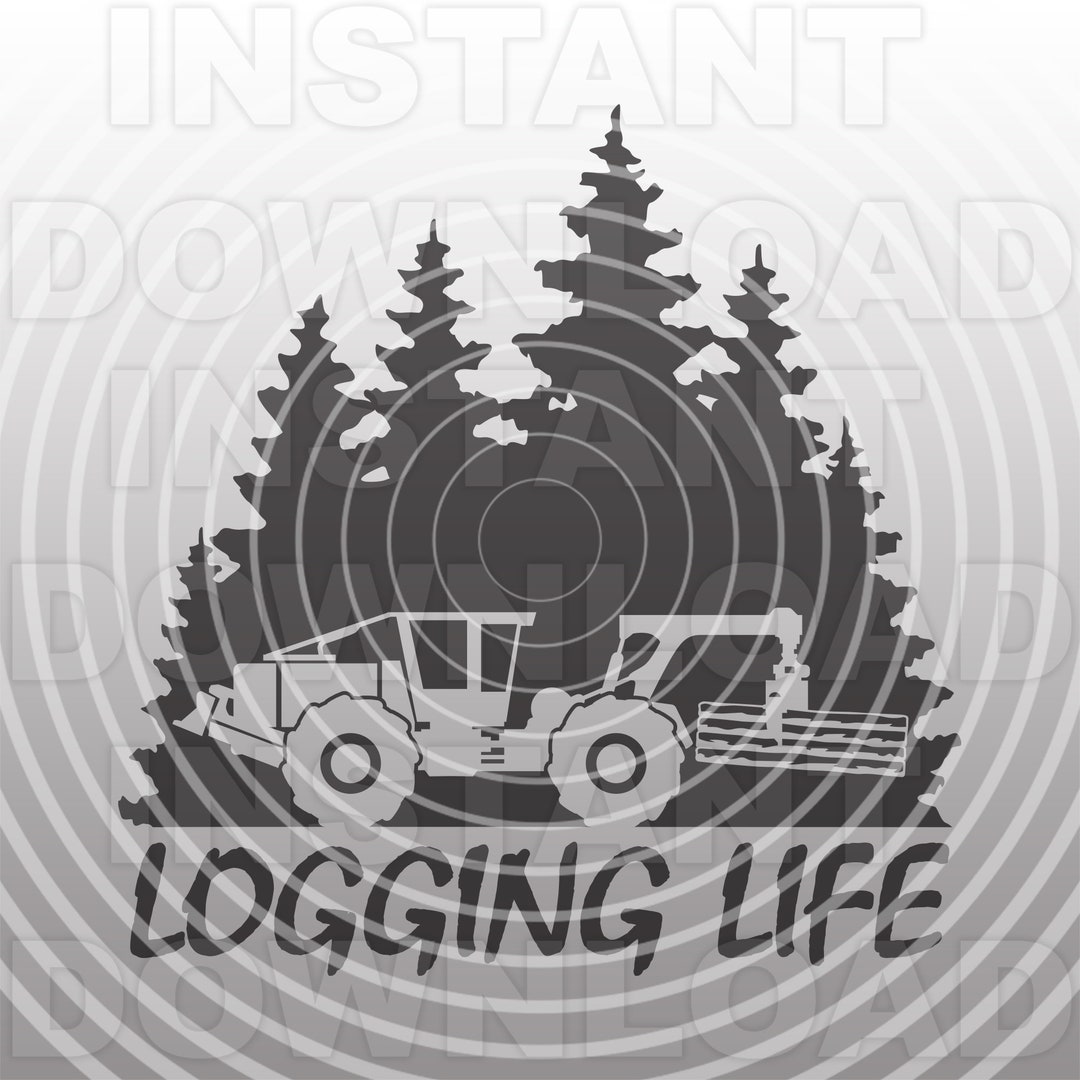 Logging Life Log Skidder SVG File,logger Svg,forest Scene SVG -vector ...