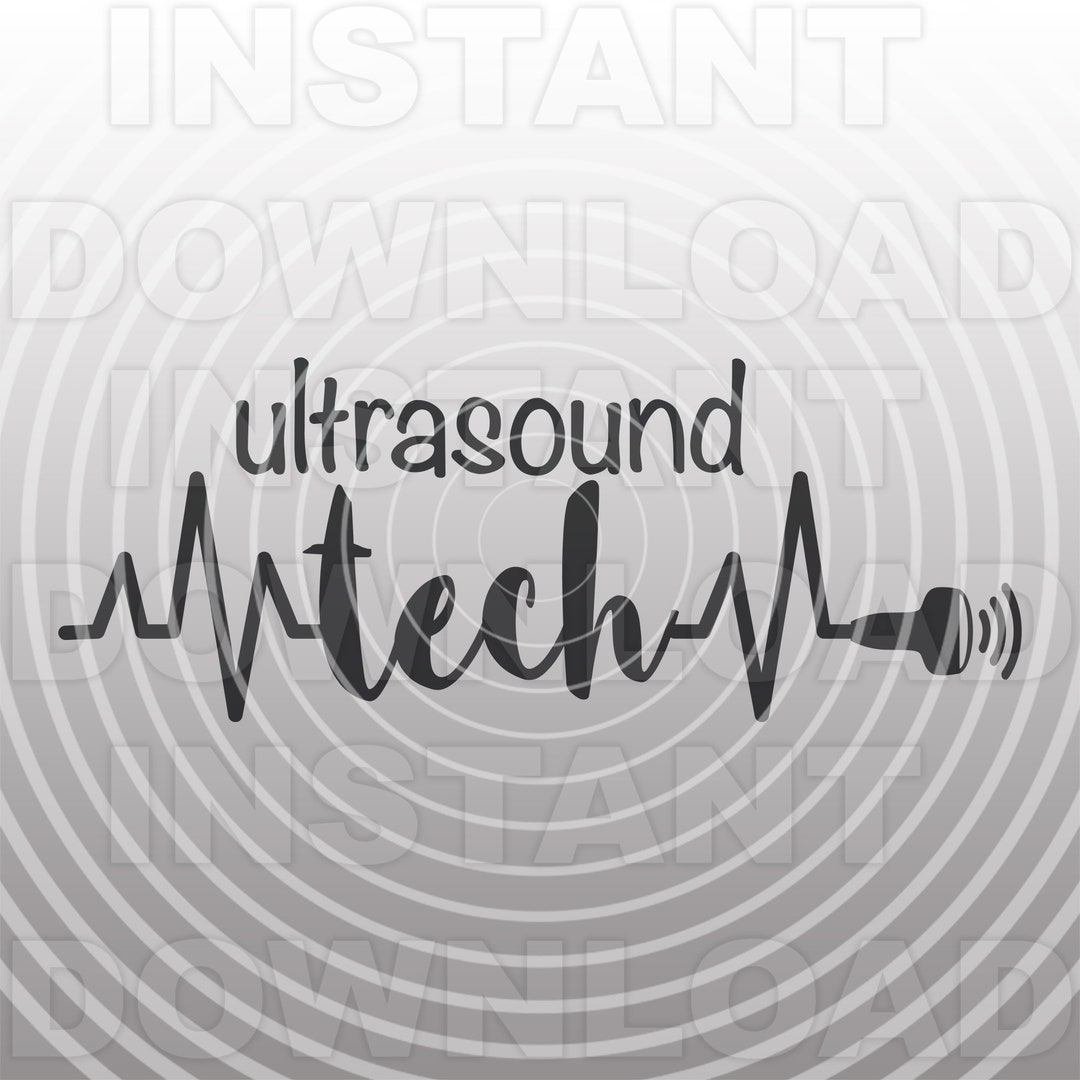 Heartbeat Pulse EKG Strip Ultrasound Tech SVG File,ultrasound Probe Svg ...