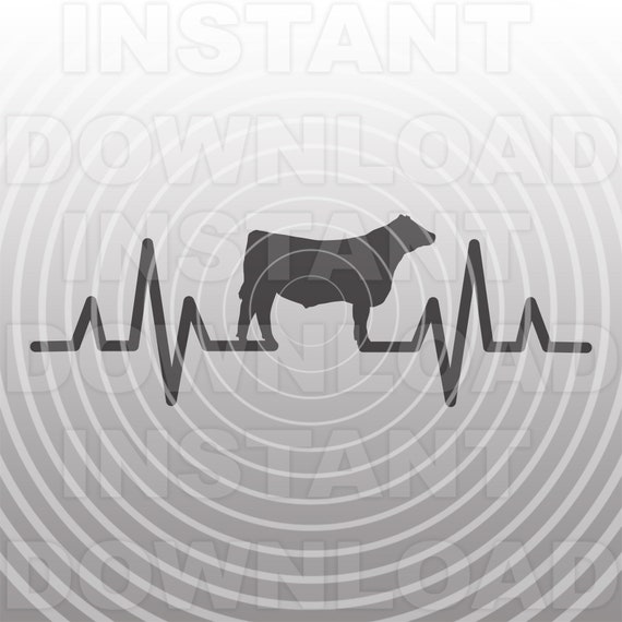 Steer Heartbeat EKG Strip Pulse SVG Filelivestock Svgcattle - Etsy