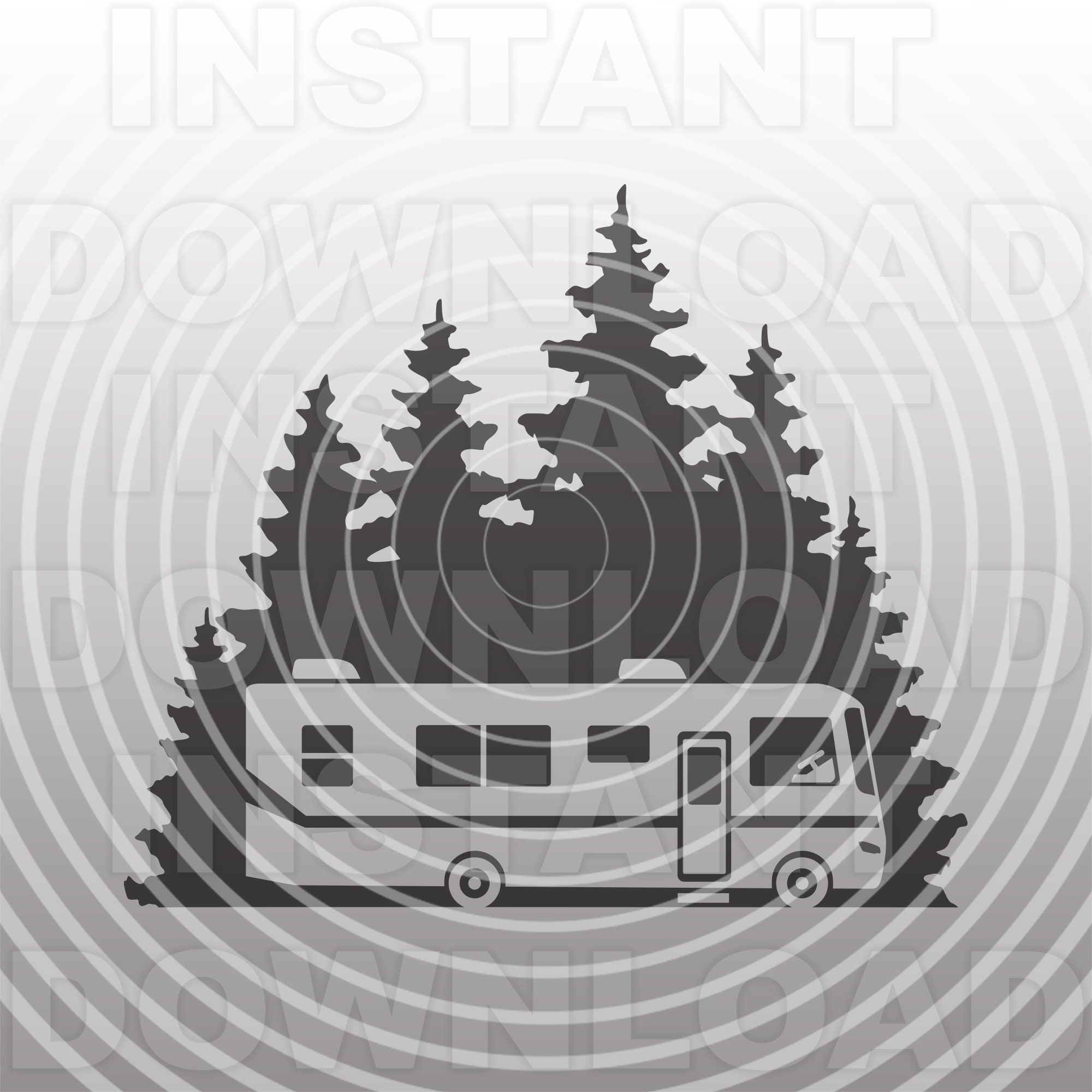Class A Motorhome Forest Scene Svgmotorhome Camper SVG | Etsy