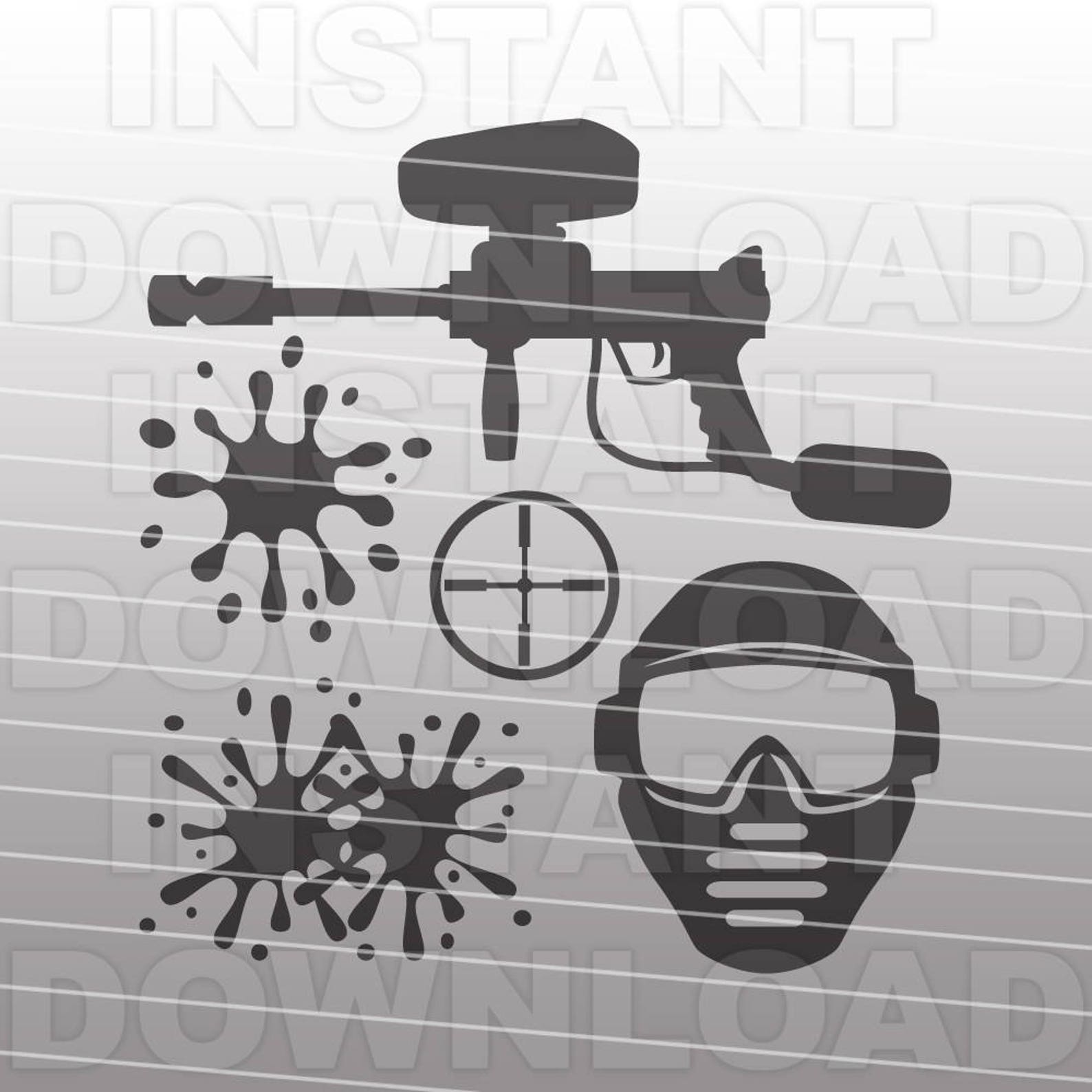 Paintball SVG Bundle - Paintball SVG File - Commercial & Personal Use ...
