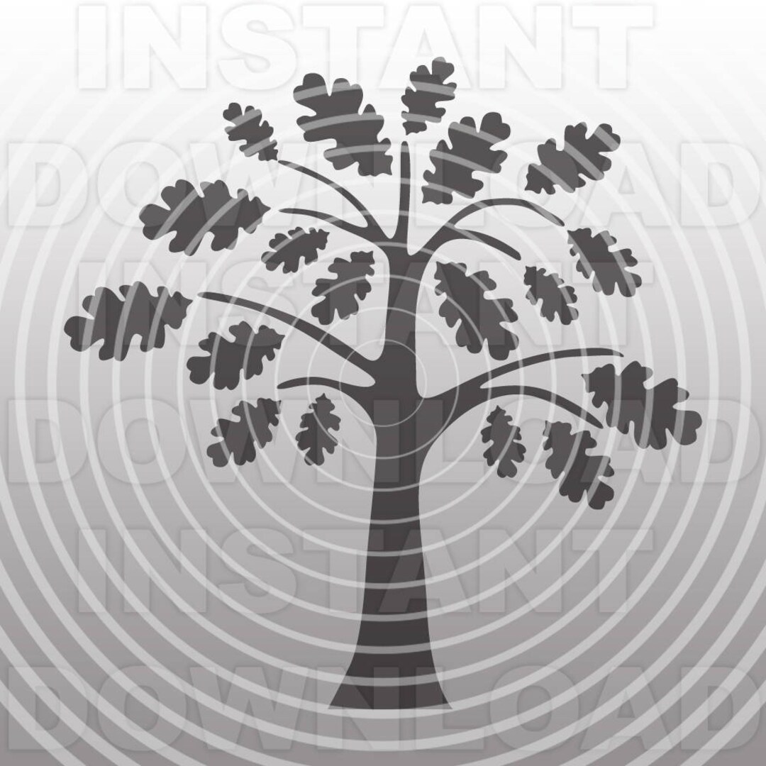 Oak Tree SVG File,oak Leaves SVG File-cutting Template-vector Clip Art ...