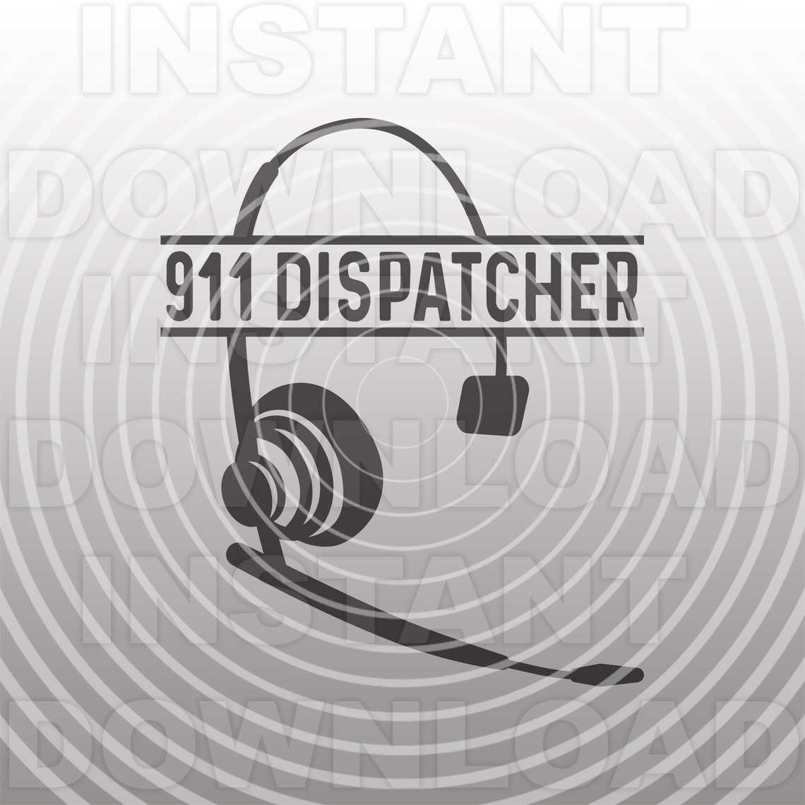 911 Dispatch Operator With Headset SVG Fileemergency - Etsy