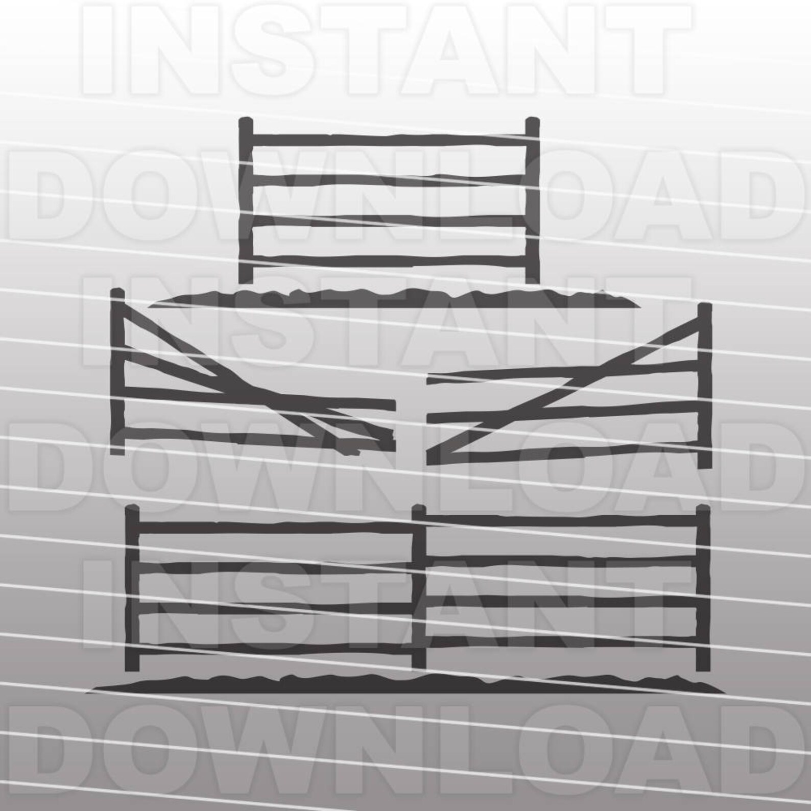 Farm Fence SVG Filewooden Fence Svgrustic Fence Svg vector | Etsy