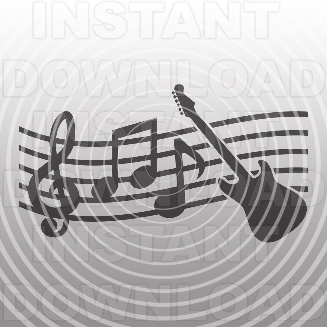 Electric Guitar SVG File,music Notes Svg,guitarist Svg,rock Band Svg ...