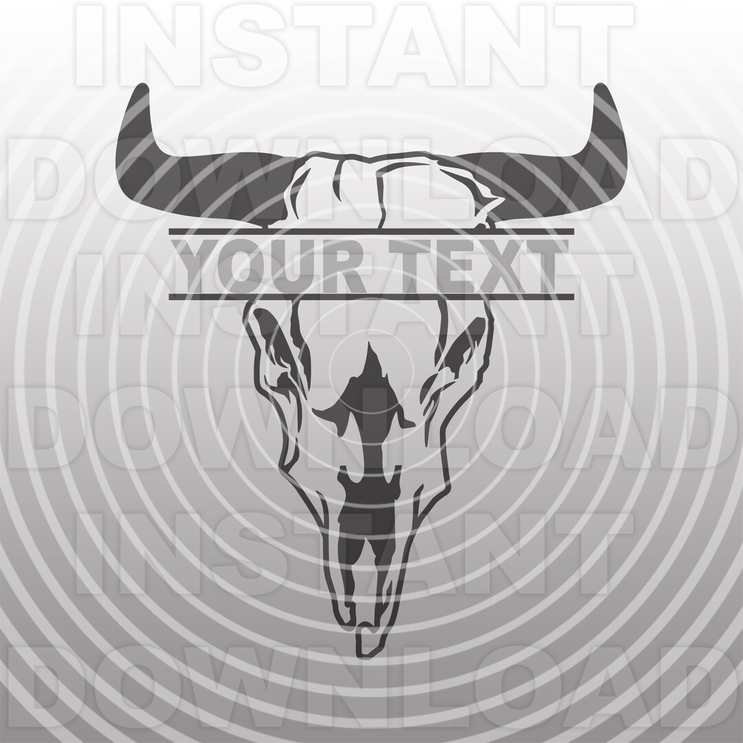 Cow Skull Split Monogram SVG File,cattle SVG -vector Clip Art ...