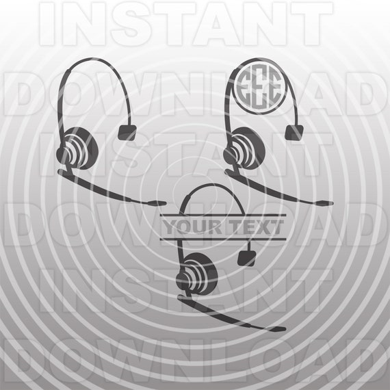 Telephone Headset With Microphone SVG Filecall Center Headset - Etsy
