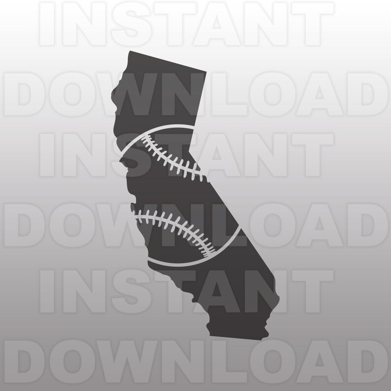 Baseball California Outline SVG Filecalifornia State - Etsy