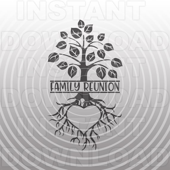 Family Reunion Tree With Roots and Heart SVG Filefamily Tree - Etsy