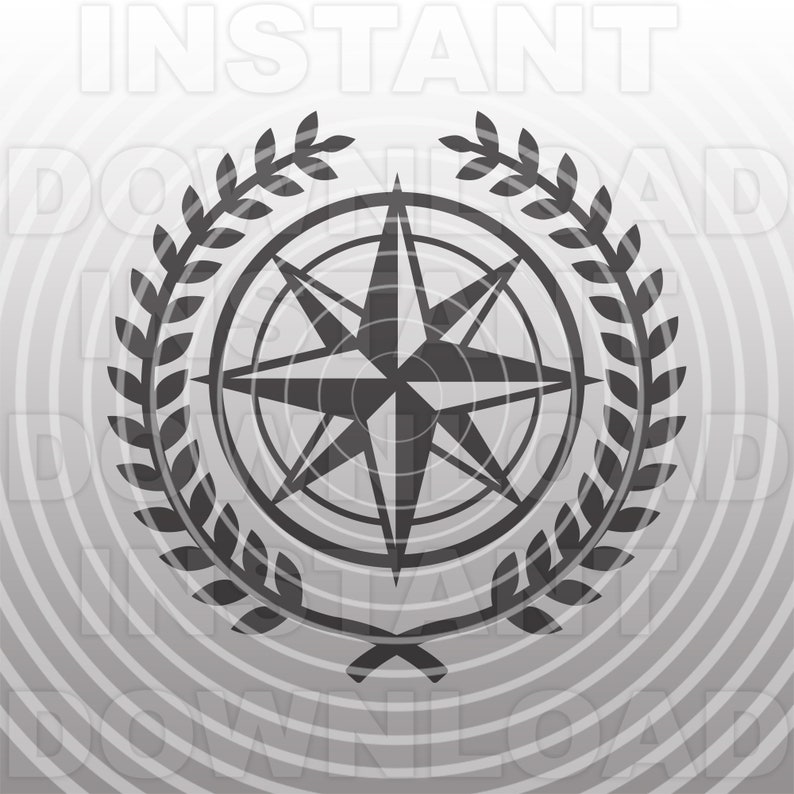 Nautical Compass Rose With Laurel Wreath SVG File vector - Etsy