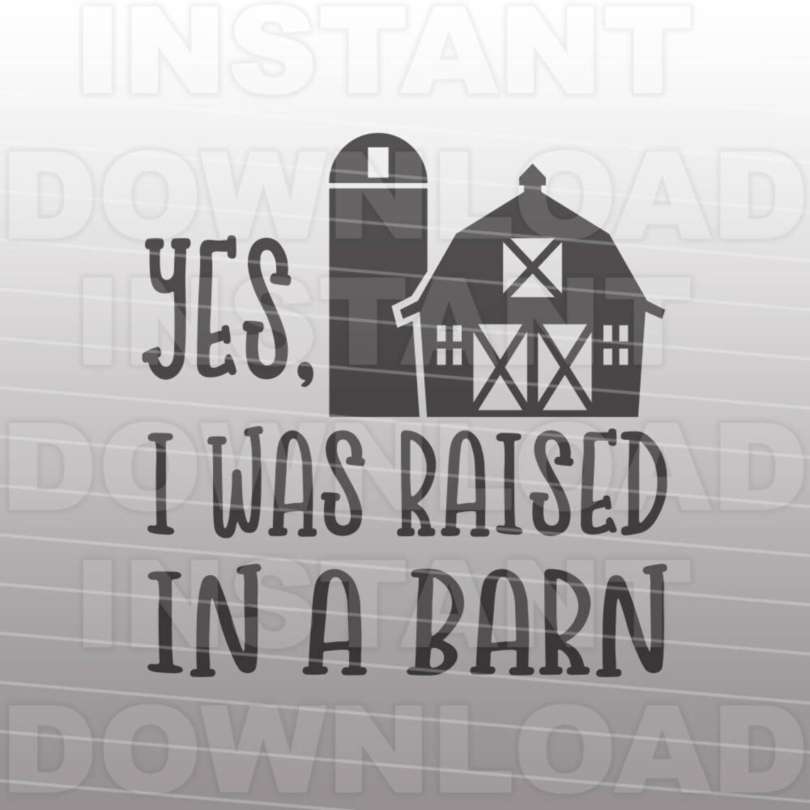 Raised in a Barn SVG File,funny SVG File,farming Svg -personal ...