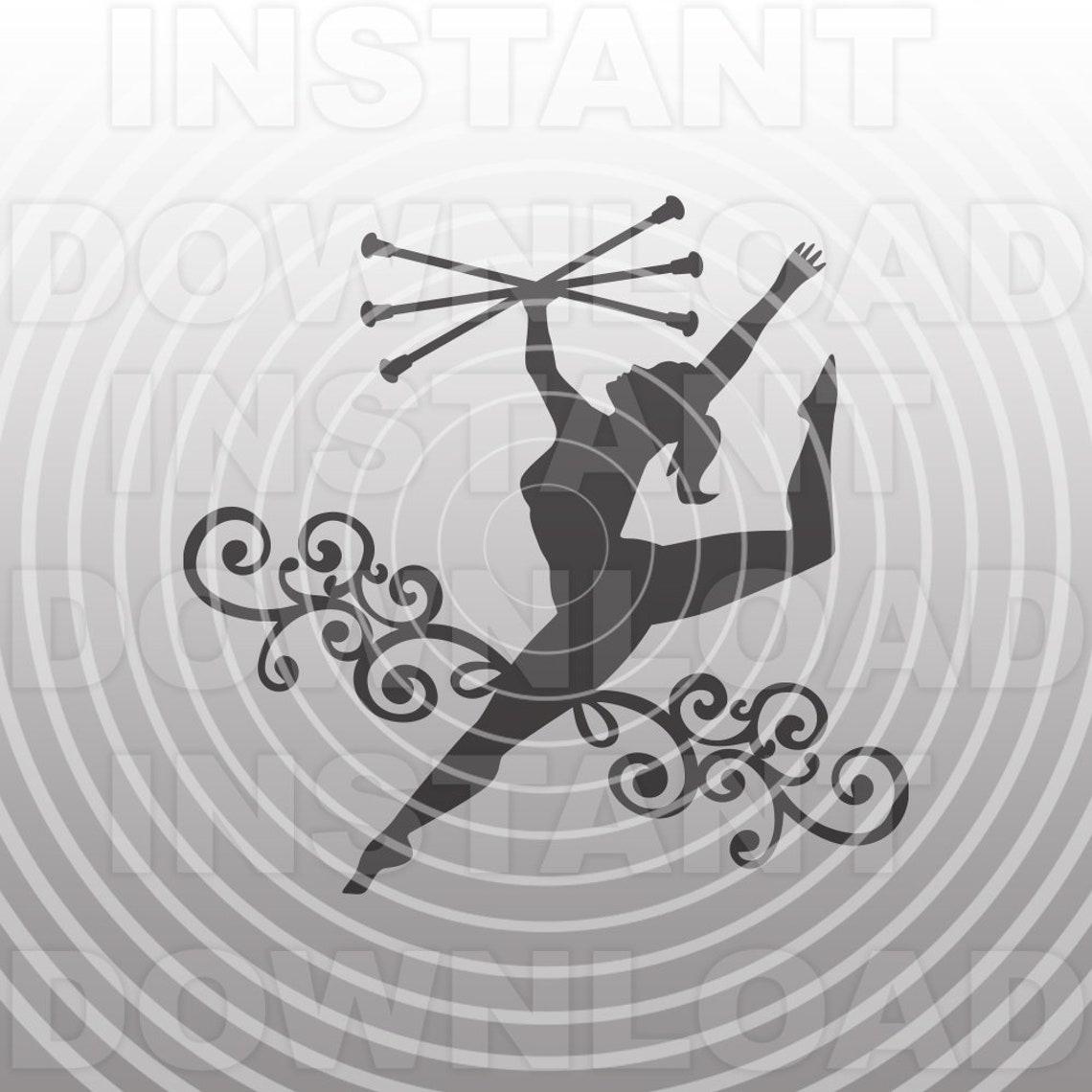 Baton Twirler Flourish SVG Filecolor Guard Svgdance Ballet - Etsy