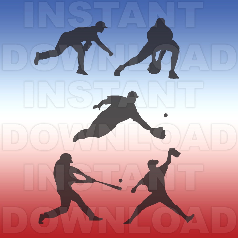 Baseball SVG File,baseball Players Svg,cutting Template-vector Clip Art ...