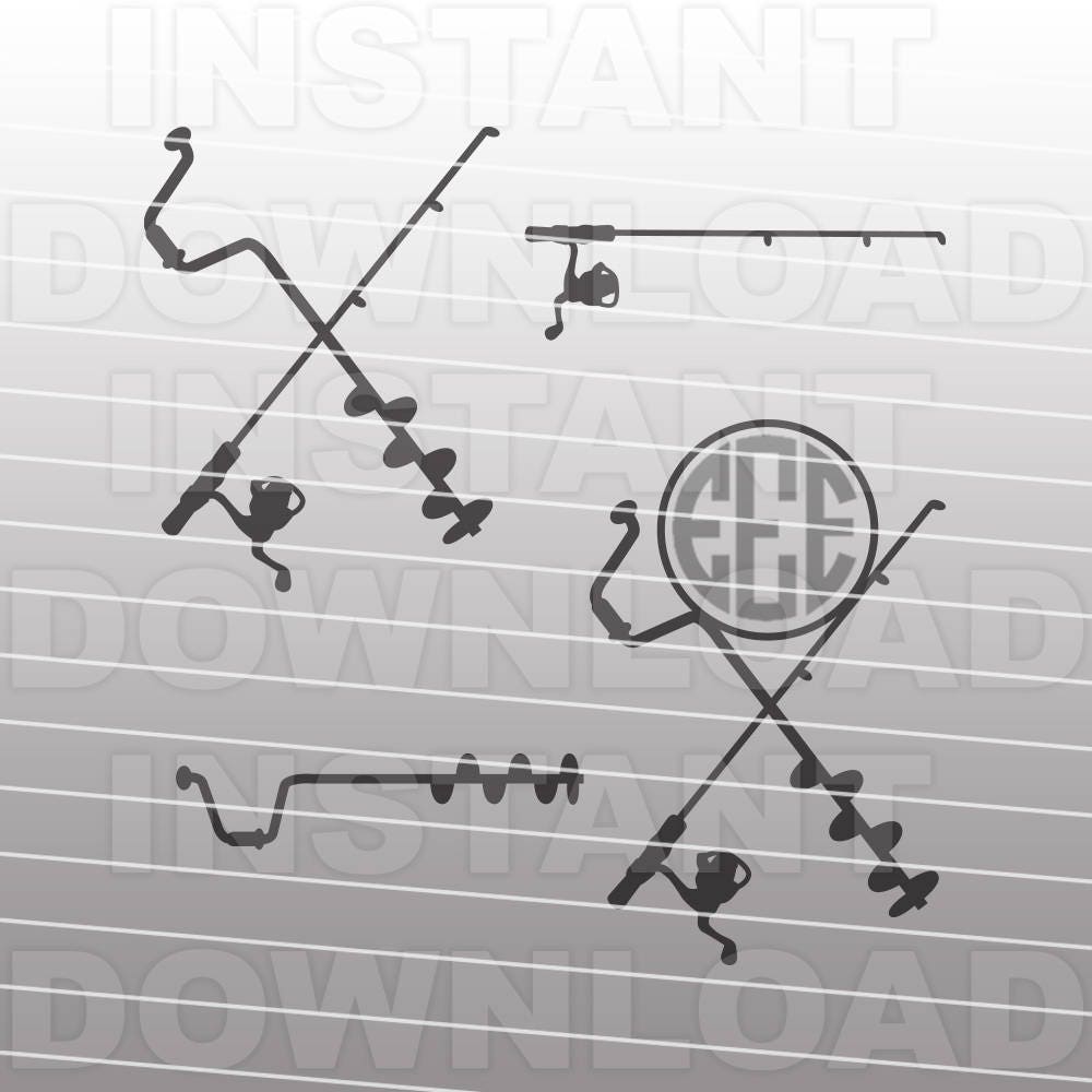 Ice Fishing SVG File Monogram Svgice Auger SVG vector Art | Etsy