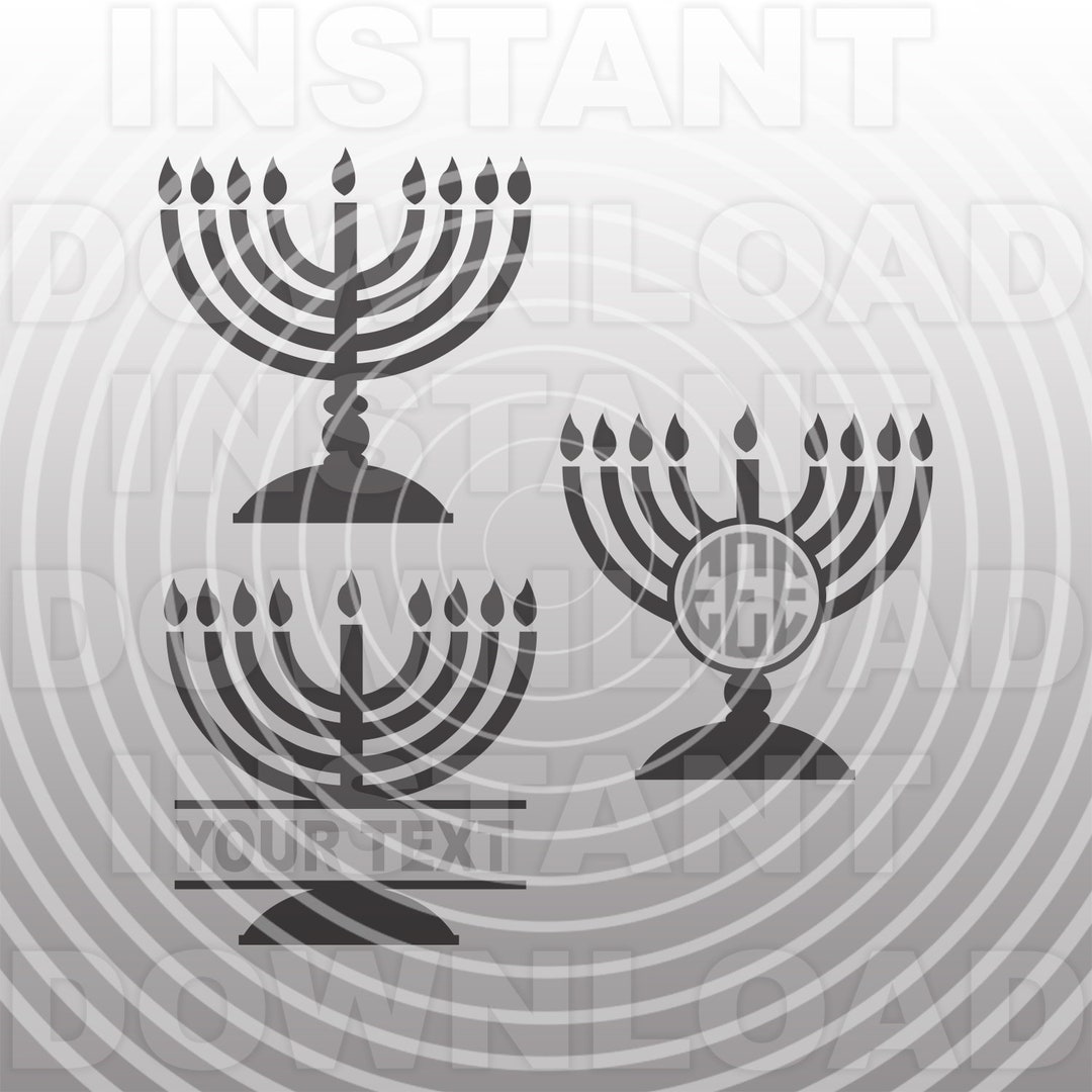 Chanukah Menorah SVG File,jewish Svg,hanukkah Monogram Svg,menorah SVG ...