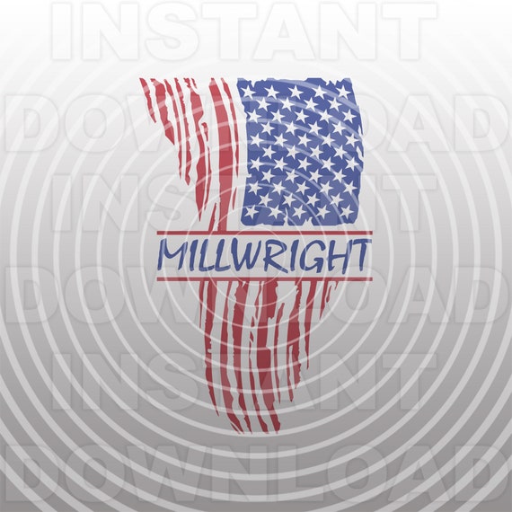 Patriotic Millwright Distressed Tattered American USA Flag SVG - Etsy