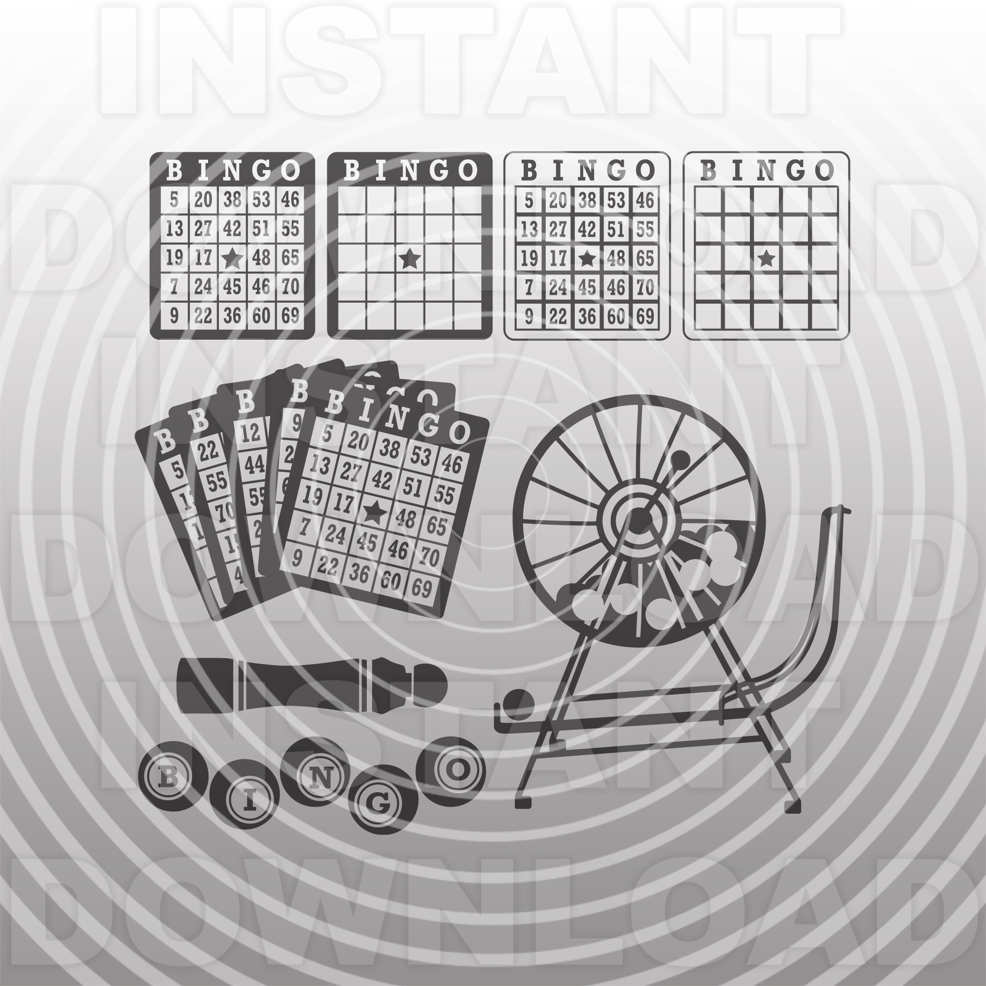 Bingo SVG FileBingo Cage SVGBingo Dauber svgBingo SVG | Etsy
