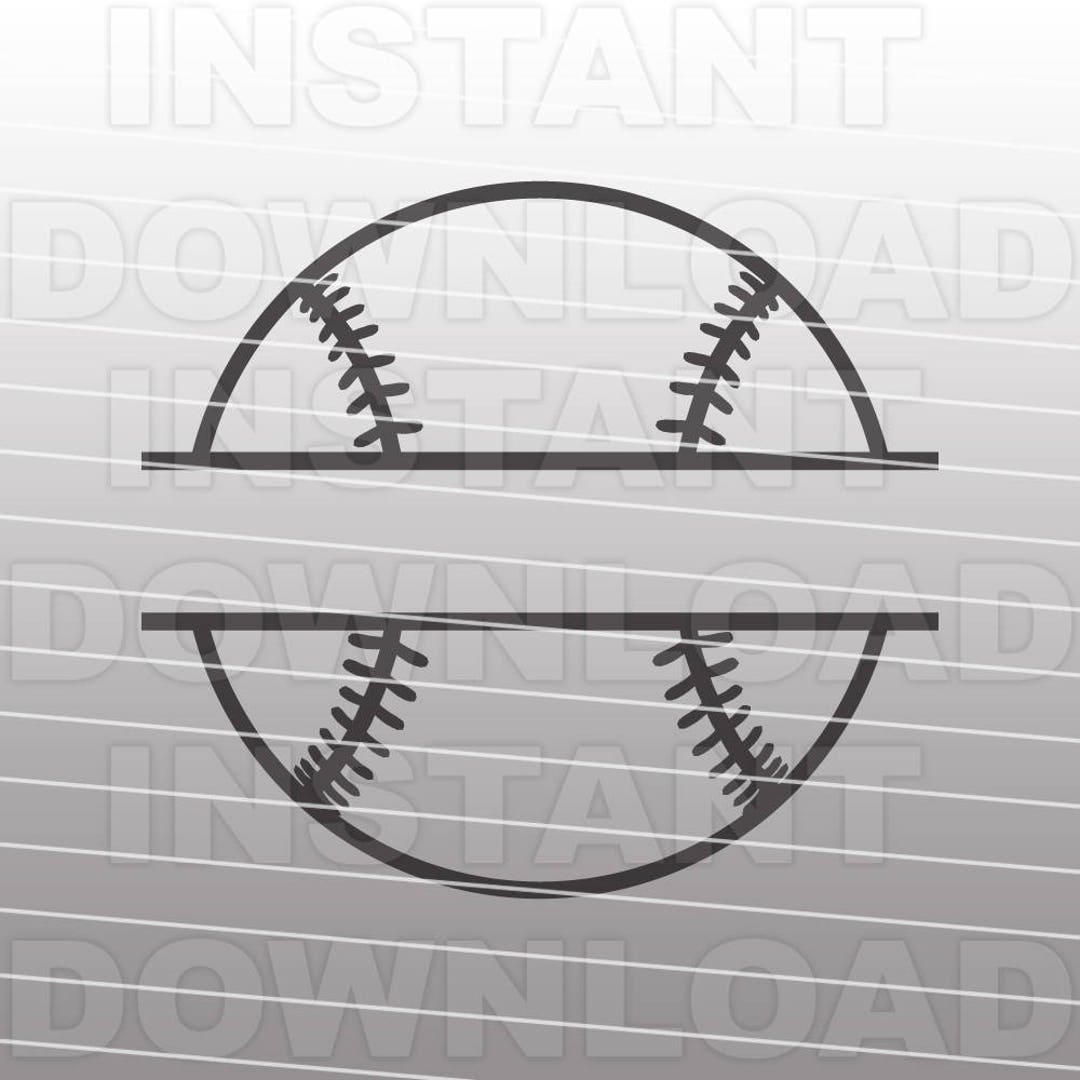 Baseball Split Monogram SVG File,baseball SVG File-vector Clip Art for ...