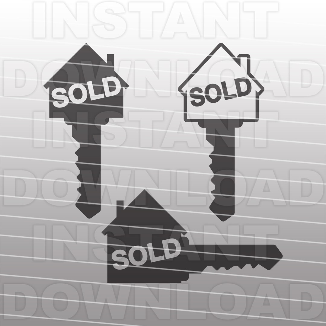 Key House With Sold Sign Svg,house Keys SVG File,new Home SVG -vector ...