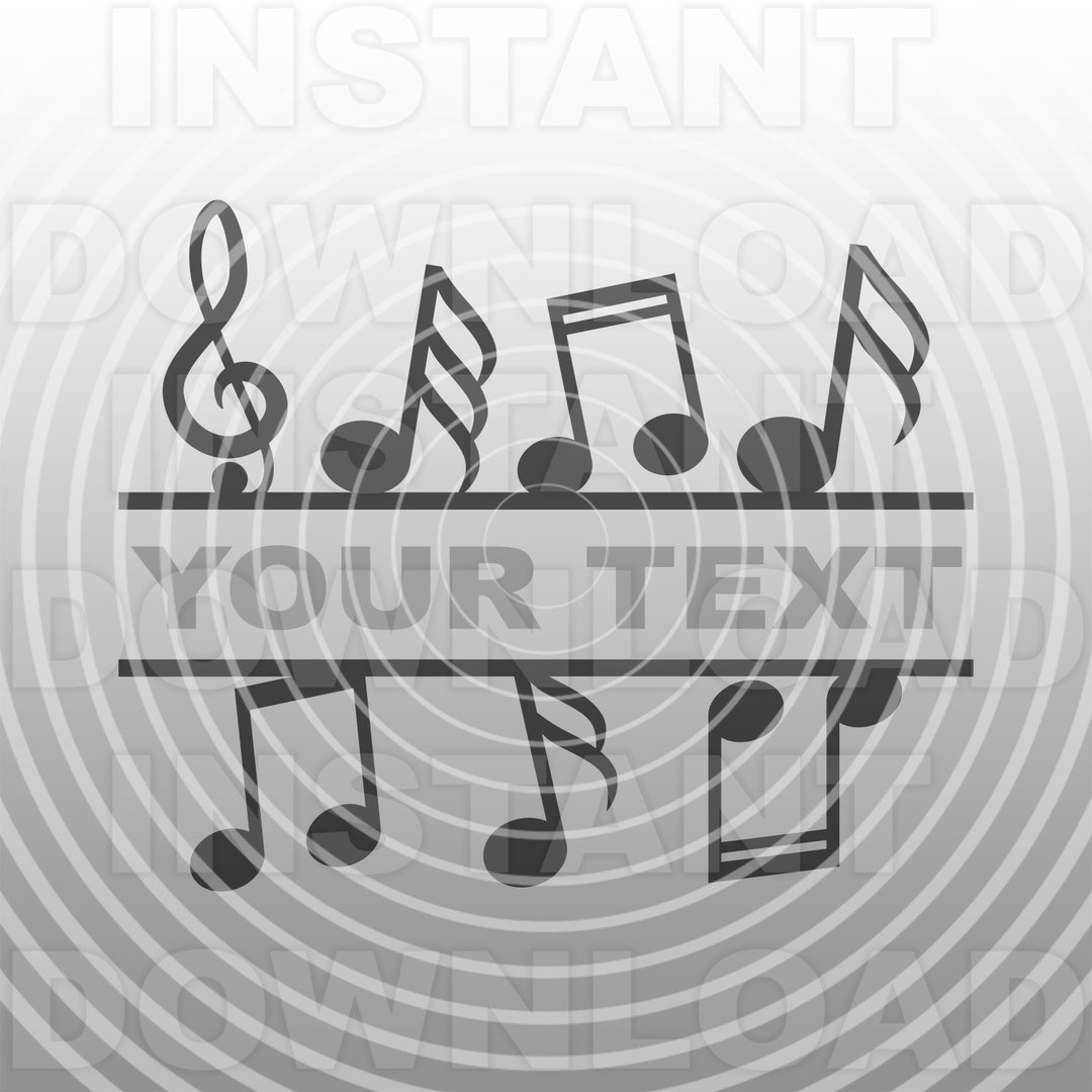 Music Notes Split Monogram SVG File -vector Clip Art for Commercial and ...