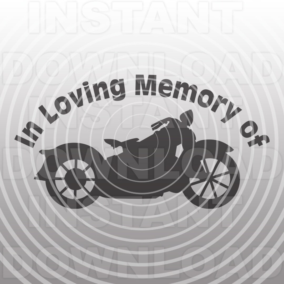 In Loving Memory Memorial Vintage Motorcycle SVG File -commercial ...