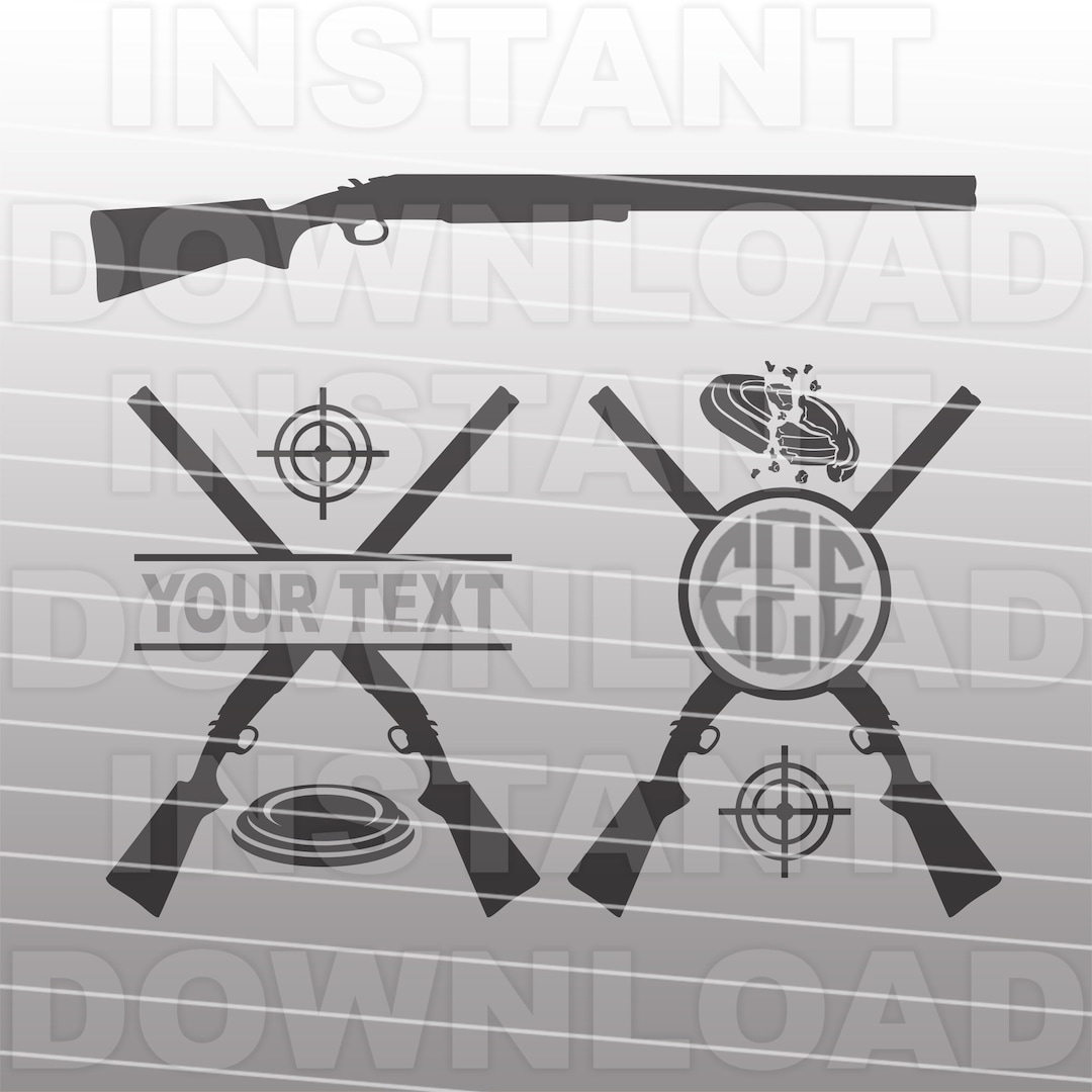 Shotgun Monogram SVG File,sporting Clay Svg,trapshooting Svg,skeet ...