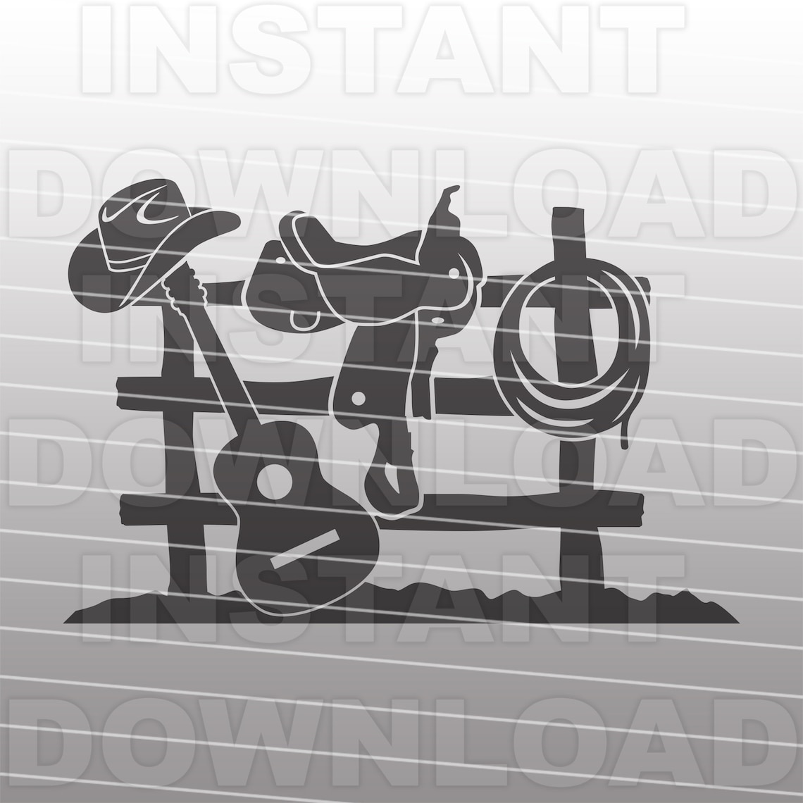 Horse Saddle SVG Filecountry Western Guitar Svgcowboy | Etsy