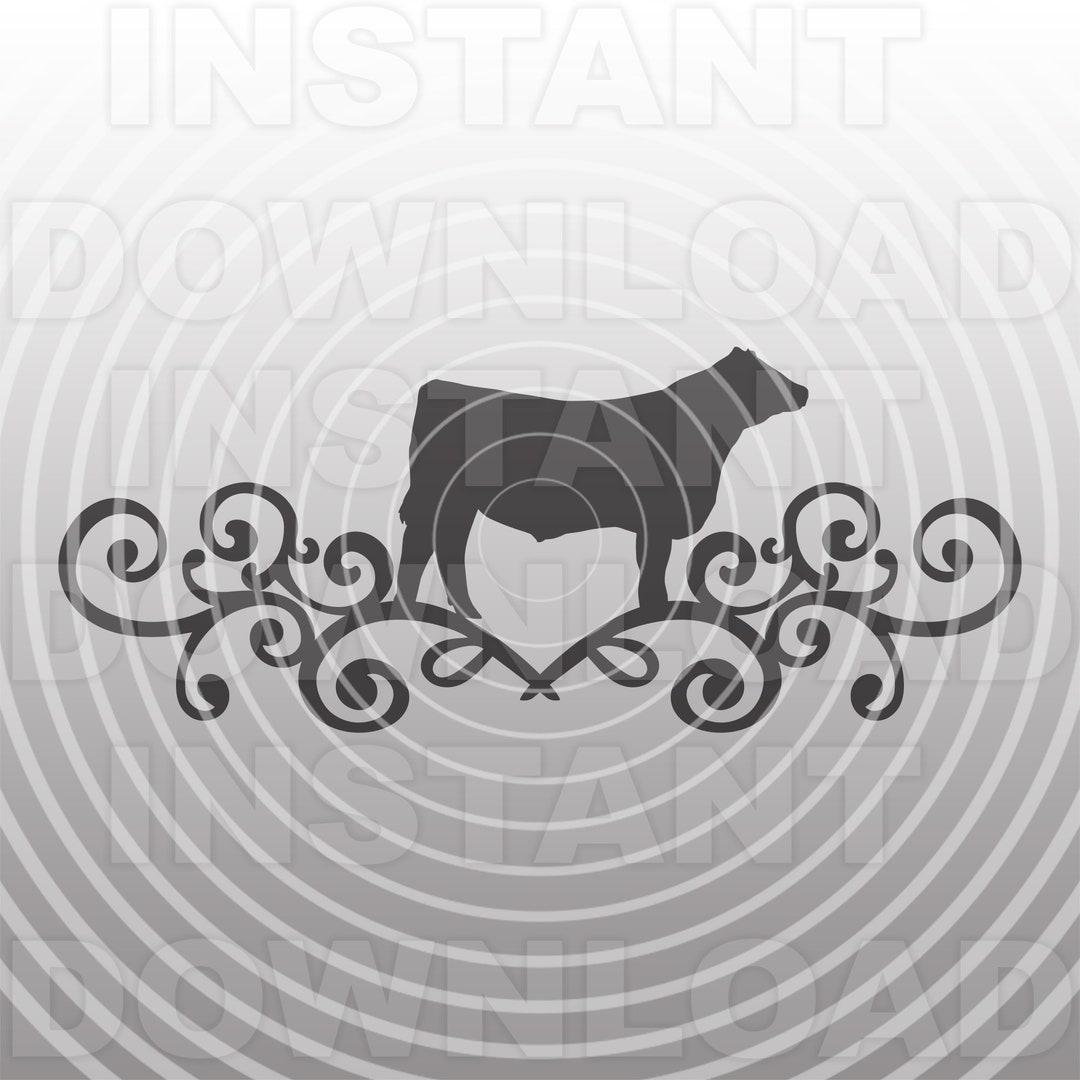 Show Steer With Fancy Flourish Filigree SVG File,farming Svg,livestock ...
