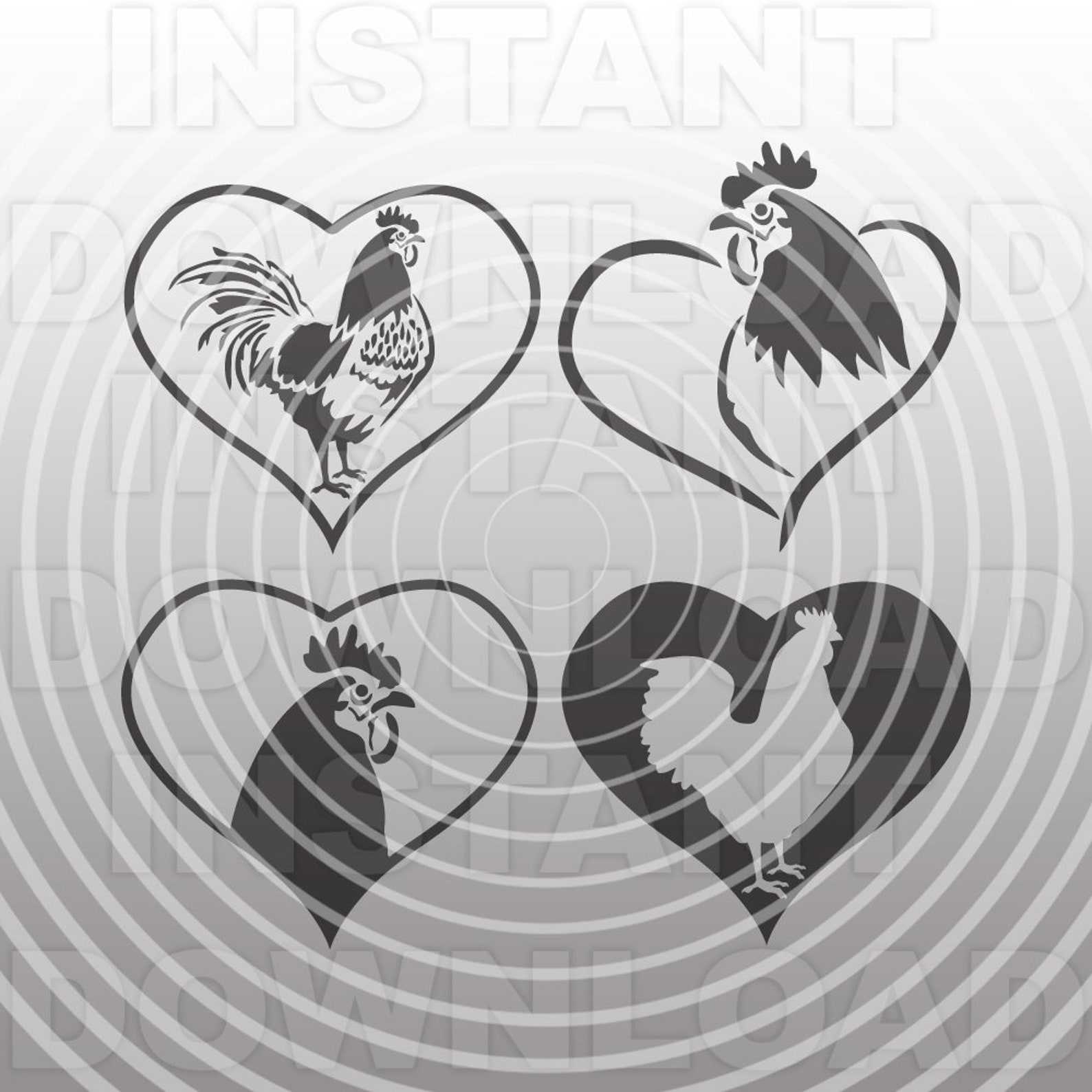 Chicken SVG Filefarm Chicken Svgrooster Svgchicken Outline | Etsy