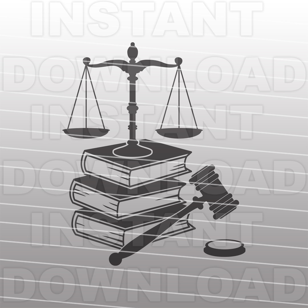 Scales of Justice SVG File,stack of Law Books Svg,judge Gavel SVG ...