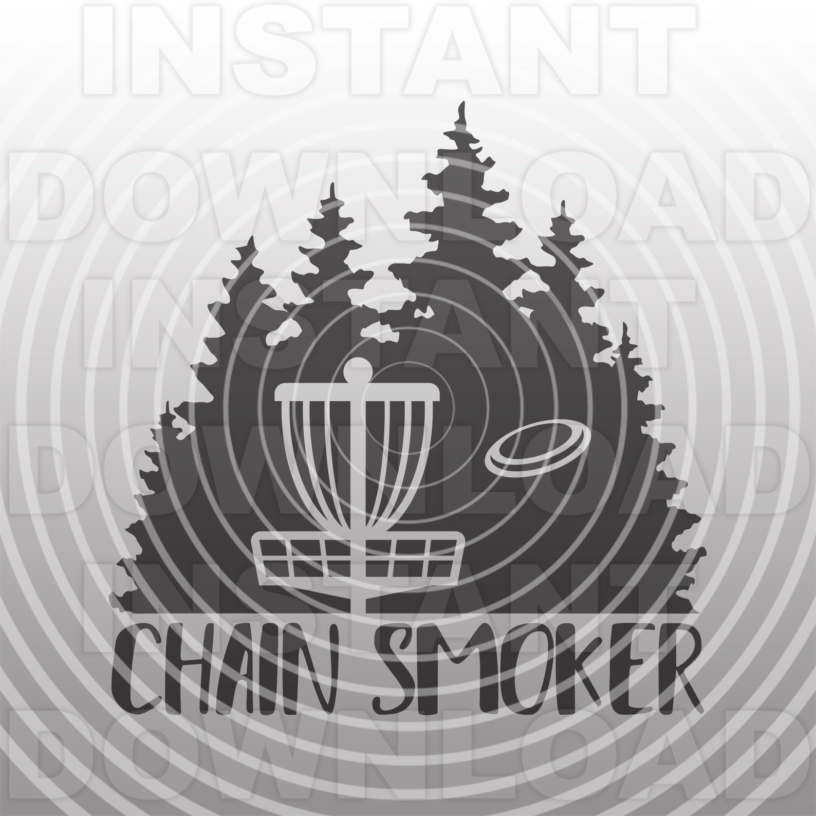 Chain Smoker Disc Golf SVG File,disc Golfer Svg -vector Art Commercial ...