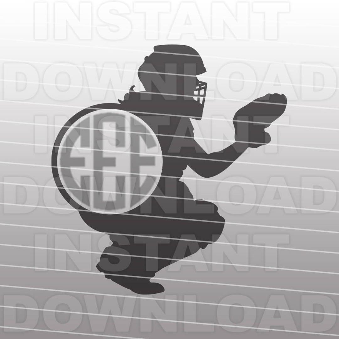 Softball Catcher SVG File,circle Monogram Svg,fastpitch Softball Svg ...