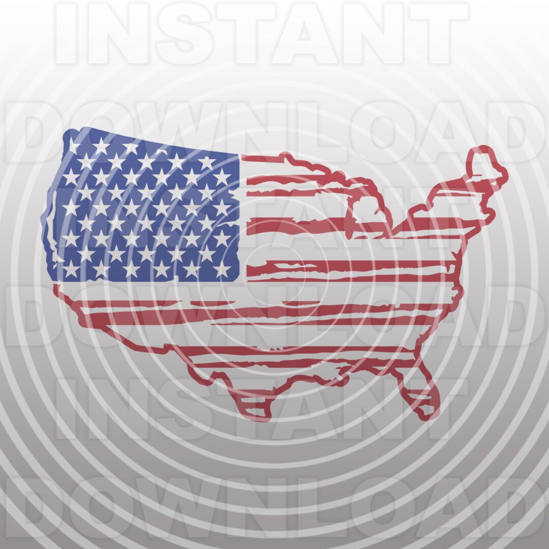 USA Map SVG File,usa Patriotic Distressed Flag Svg -vector Art ...