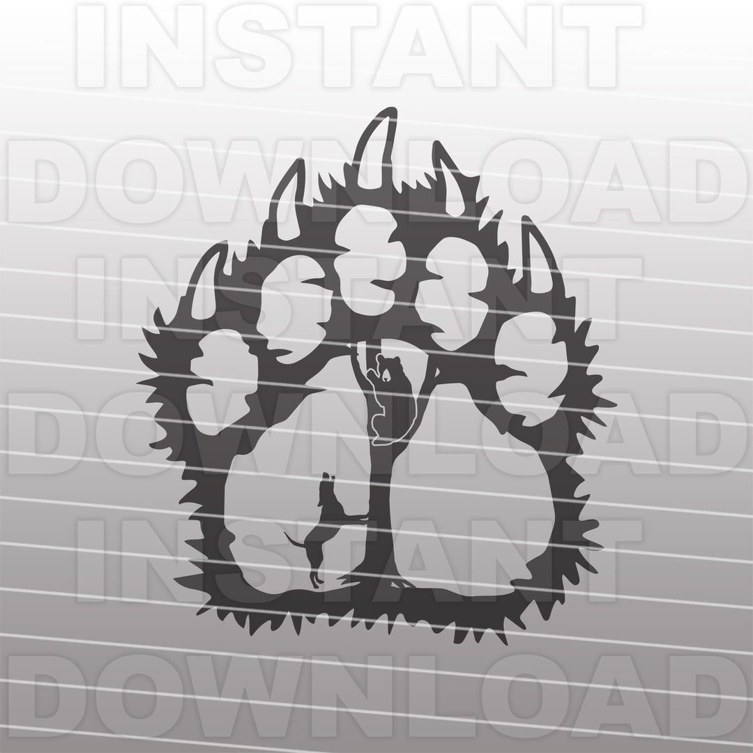 Bear Paw Svg,bear Hunting SVG File,dog Treeing Bear Svg,hunting Dog Svg ...