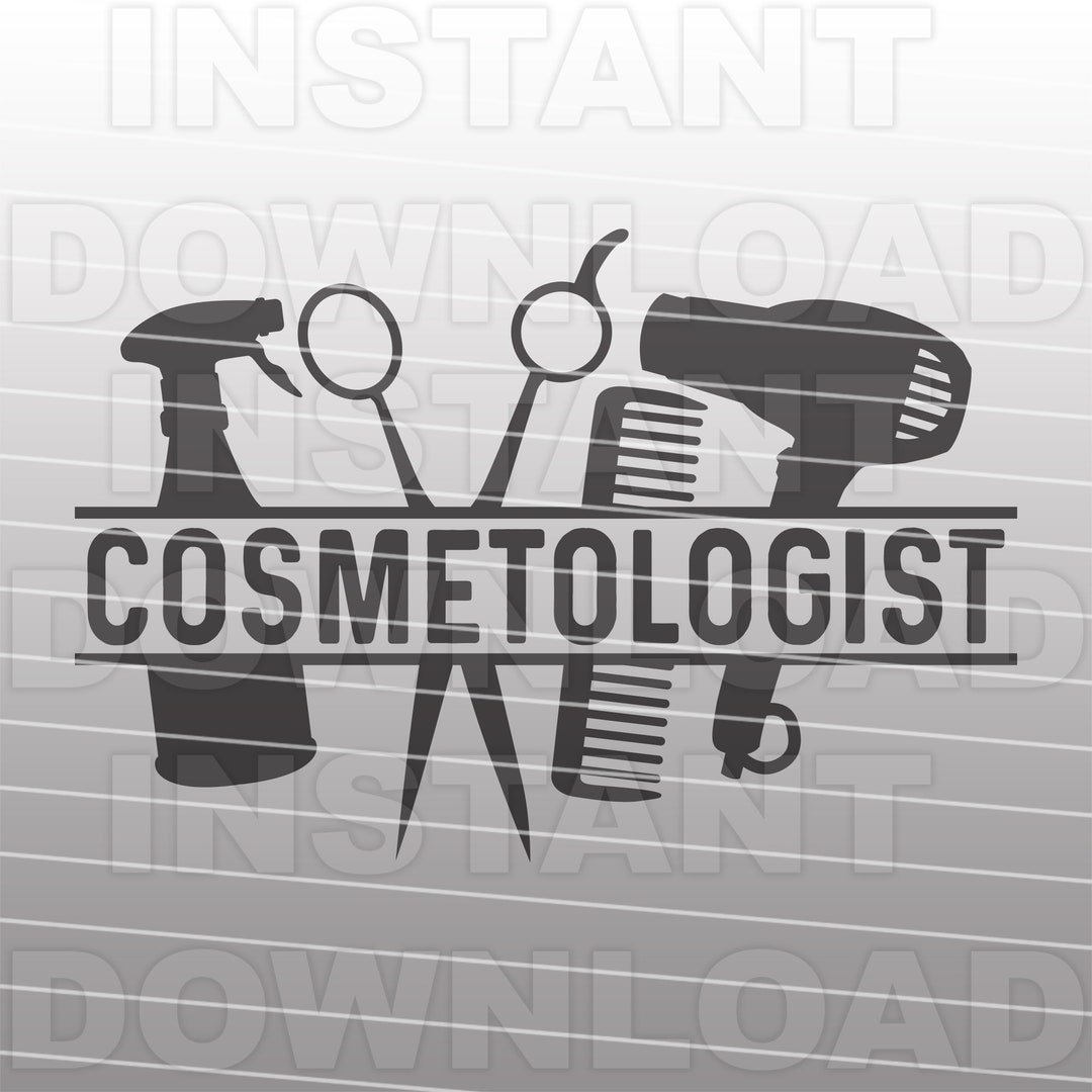 Cosmetologist Logo Design With Hair Dryer SVG File -vector Clipart ...