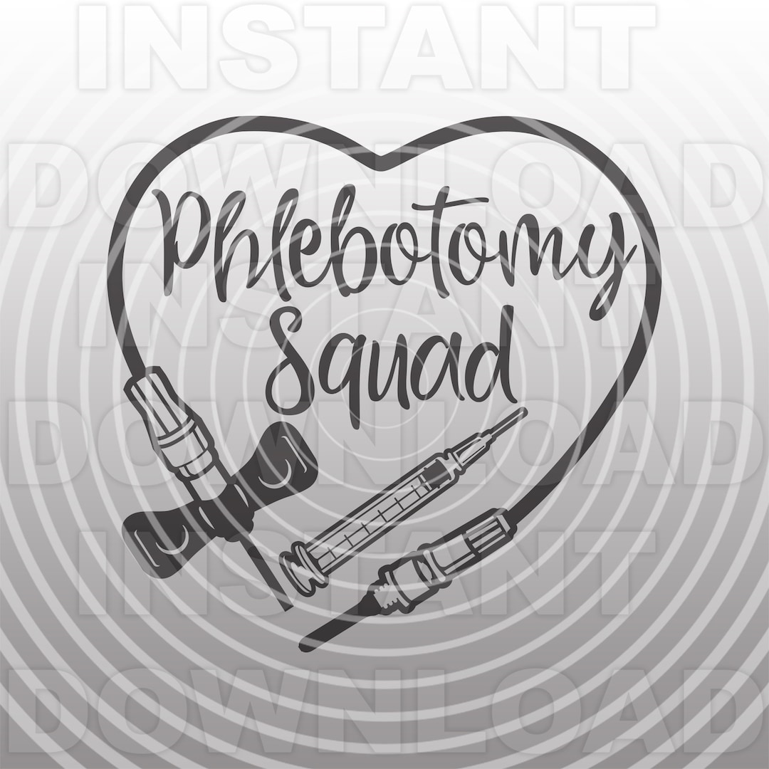 Phlebotomy Squad With Butterfly Needle Heart SVG File,syringe SVG ...