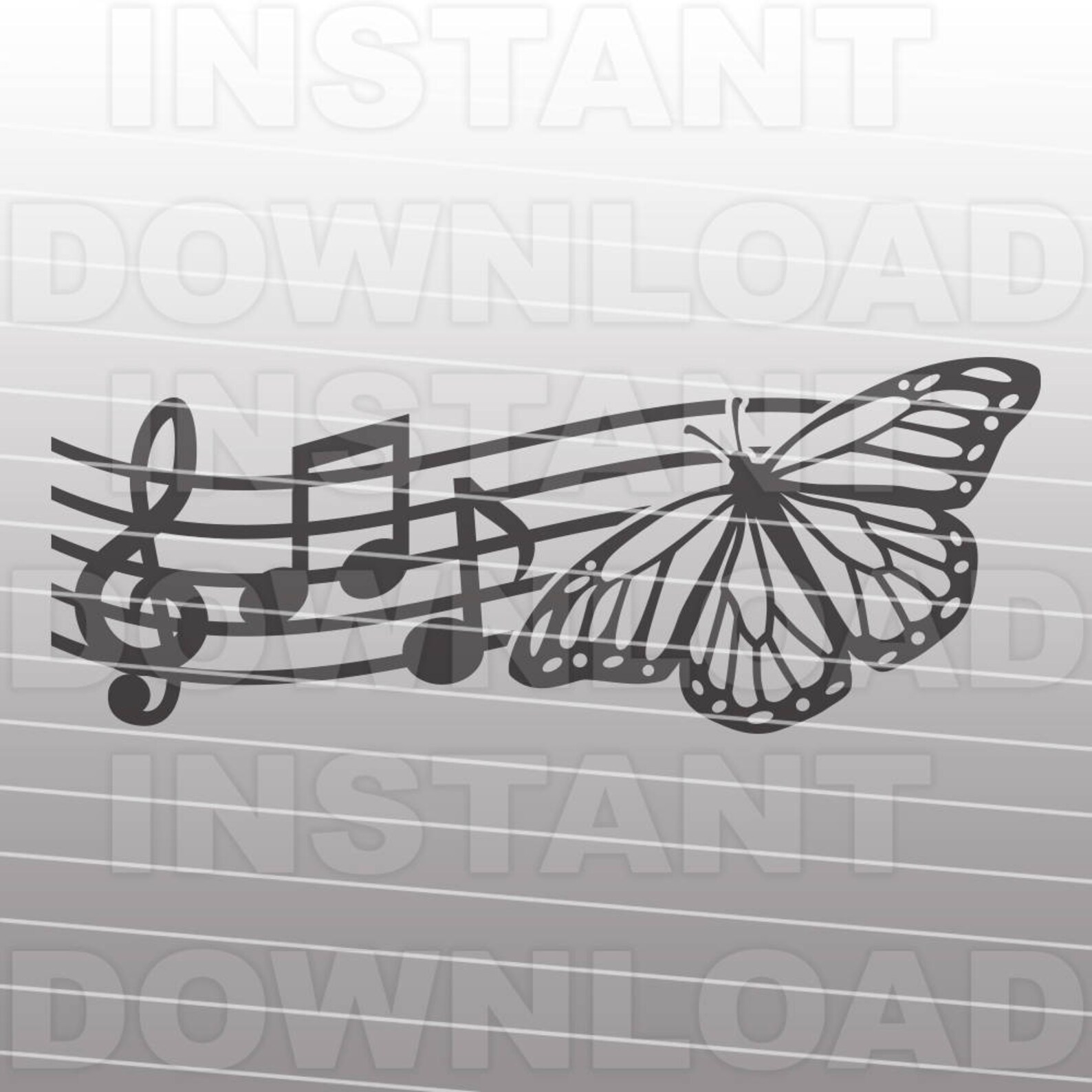 Music Notes Monarch Butterfly SVG Filemusician SVG vector | Etsy
