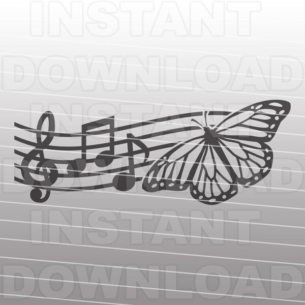 Butterfly Music Note - Etsy