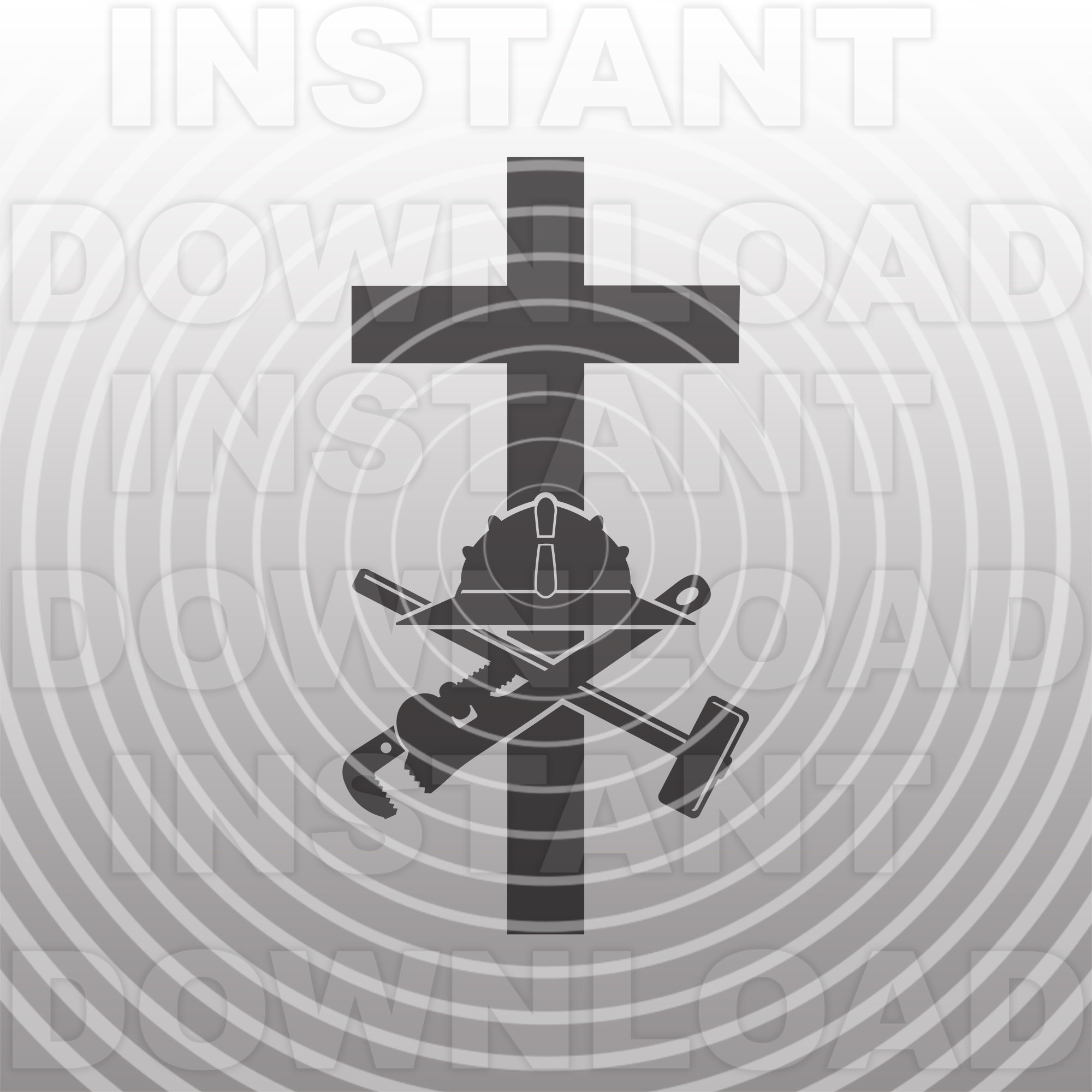 Roughneck Christian Cross SVG File,roughneck Memorial SVG -vector Art ...