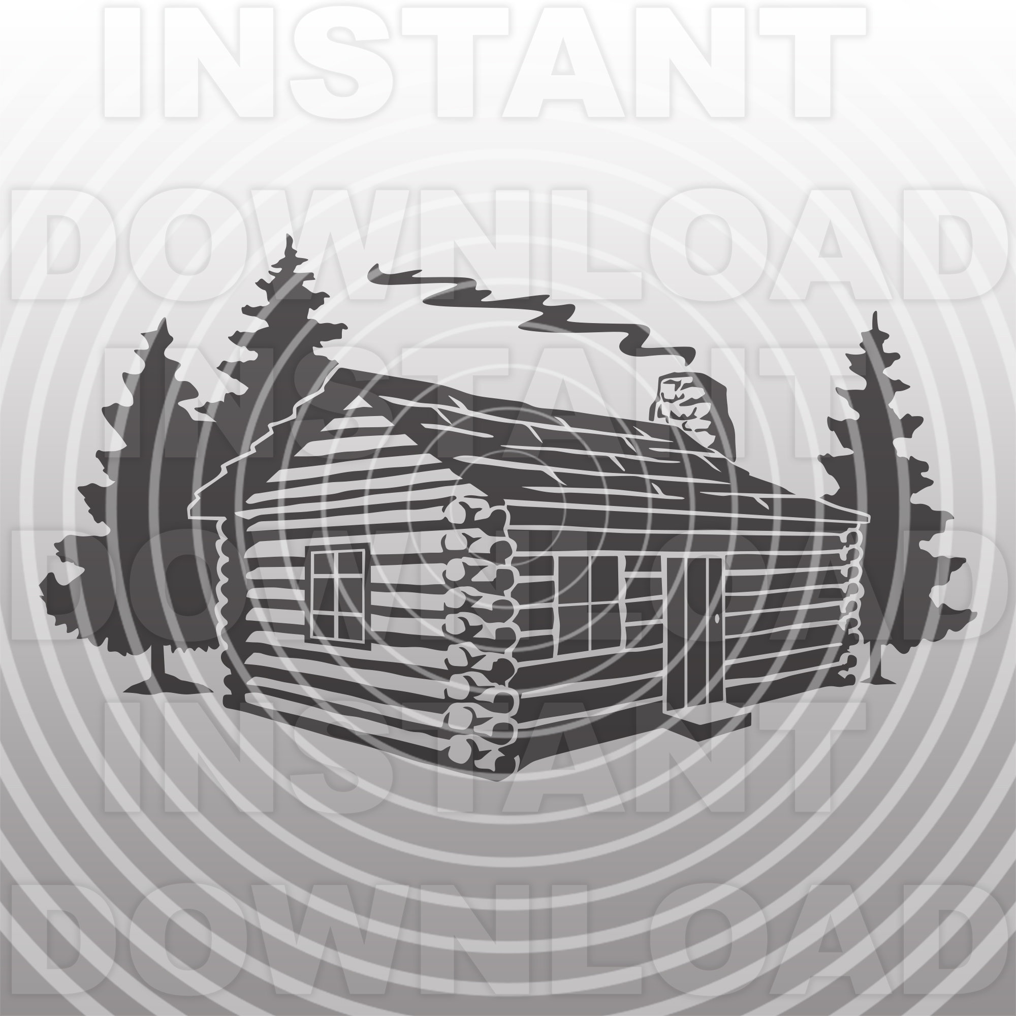 Rustic Log Cabin SVG File,log Cabin in the Woods Svg,hunting Lodge Svg ...