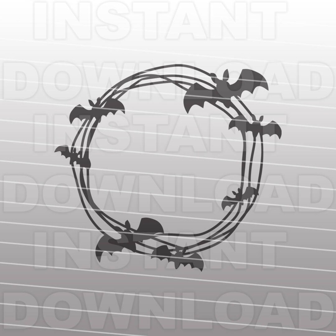 Bats Monogram Frame SVG File,halloween Svg,spooky Svg,halloween Wreath ...