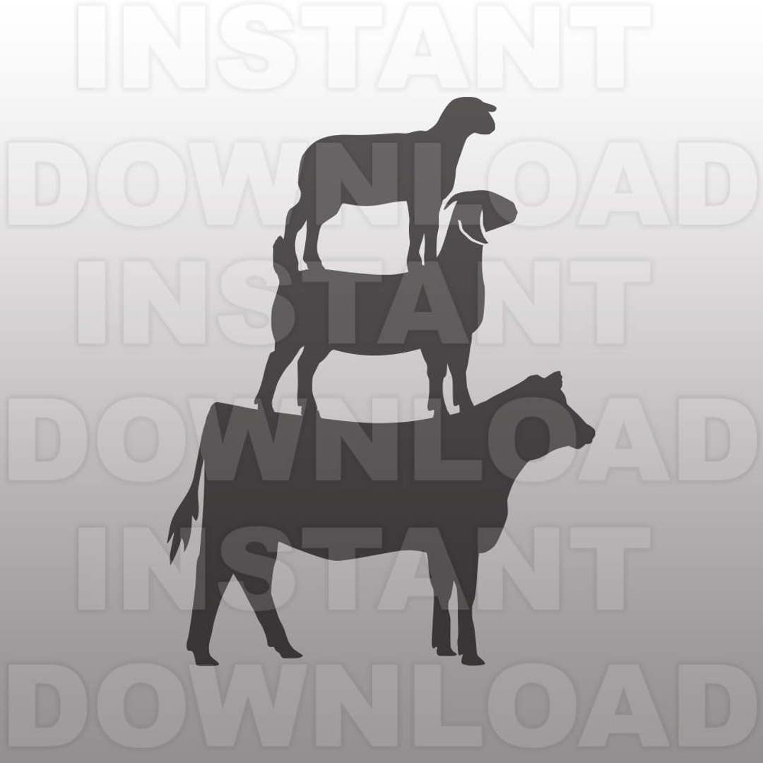 Stacked Farm Animals SVG File,cow Svg,goat Svg,sheep Svg -vector Art ...