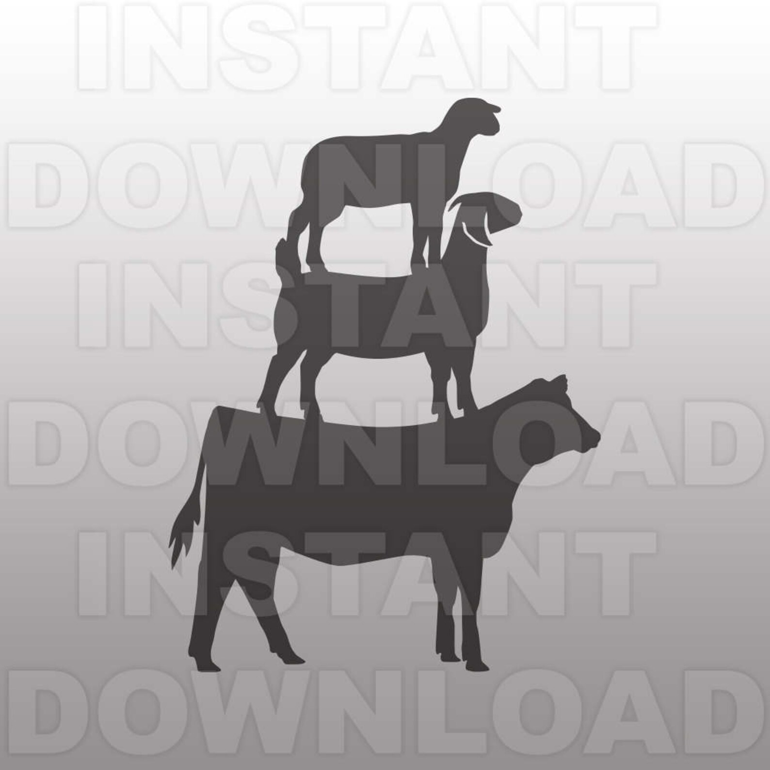 Stacked Farm Animals SVG Filecow Svggoat Svgsheep Svg | Etsy